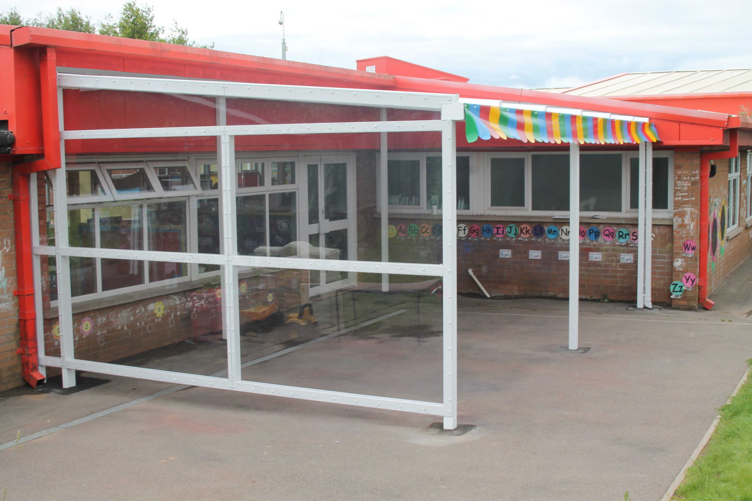 St Cadoc's Catholic Primary School, Wall Mounted Canopy - Able Canopies Ltd
