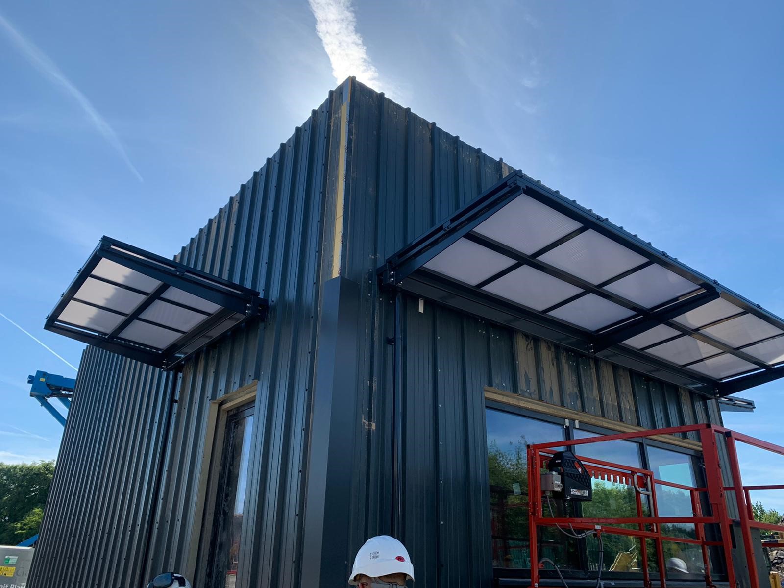 Swindon Data Centre Security Hut | Wall Mounted Canopies | Able ...