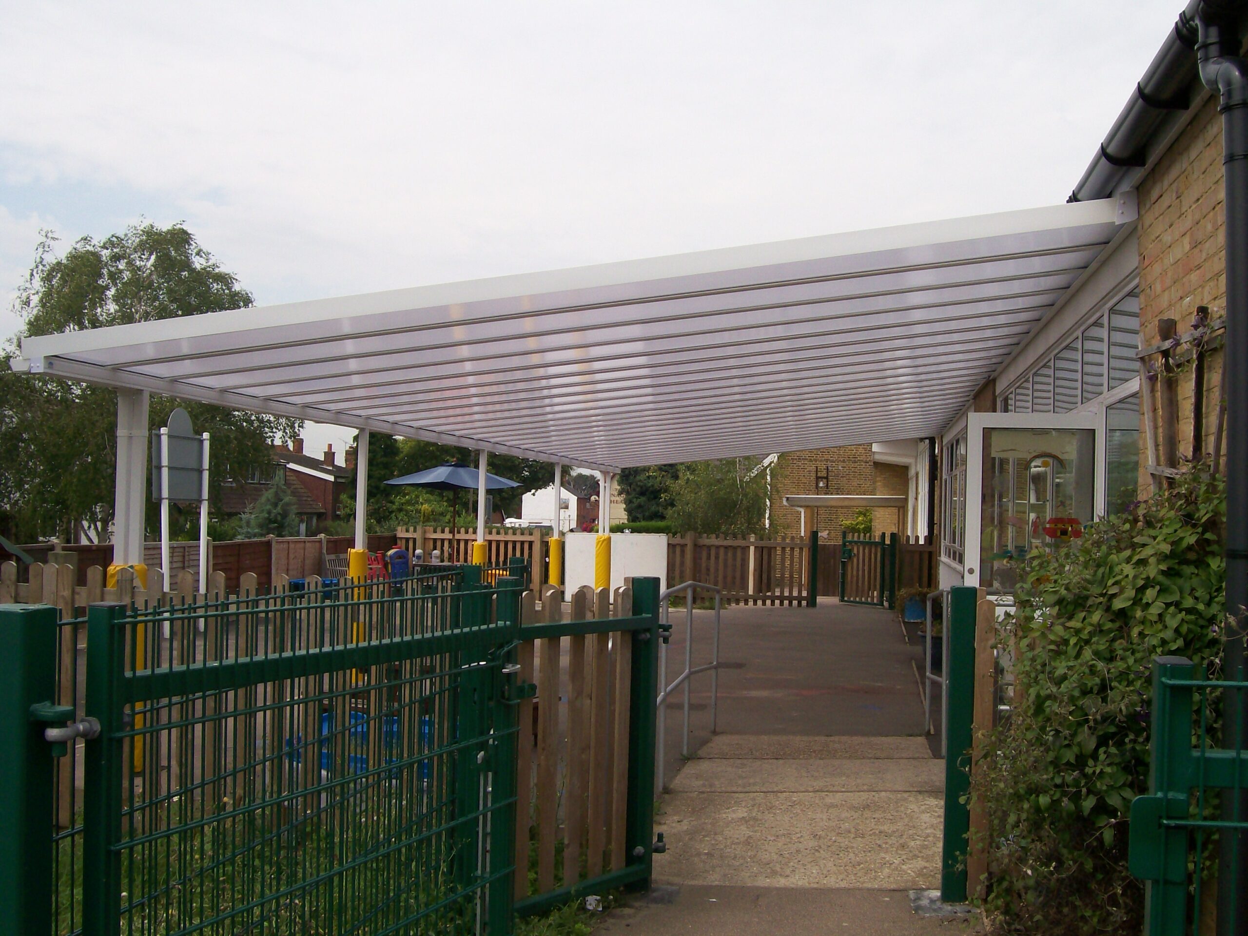 Moreton C of E Primary School - Wall Mounted Canopy - Able Canopies
