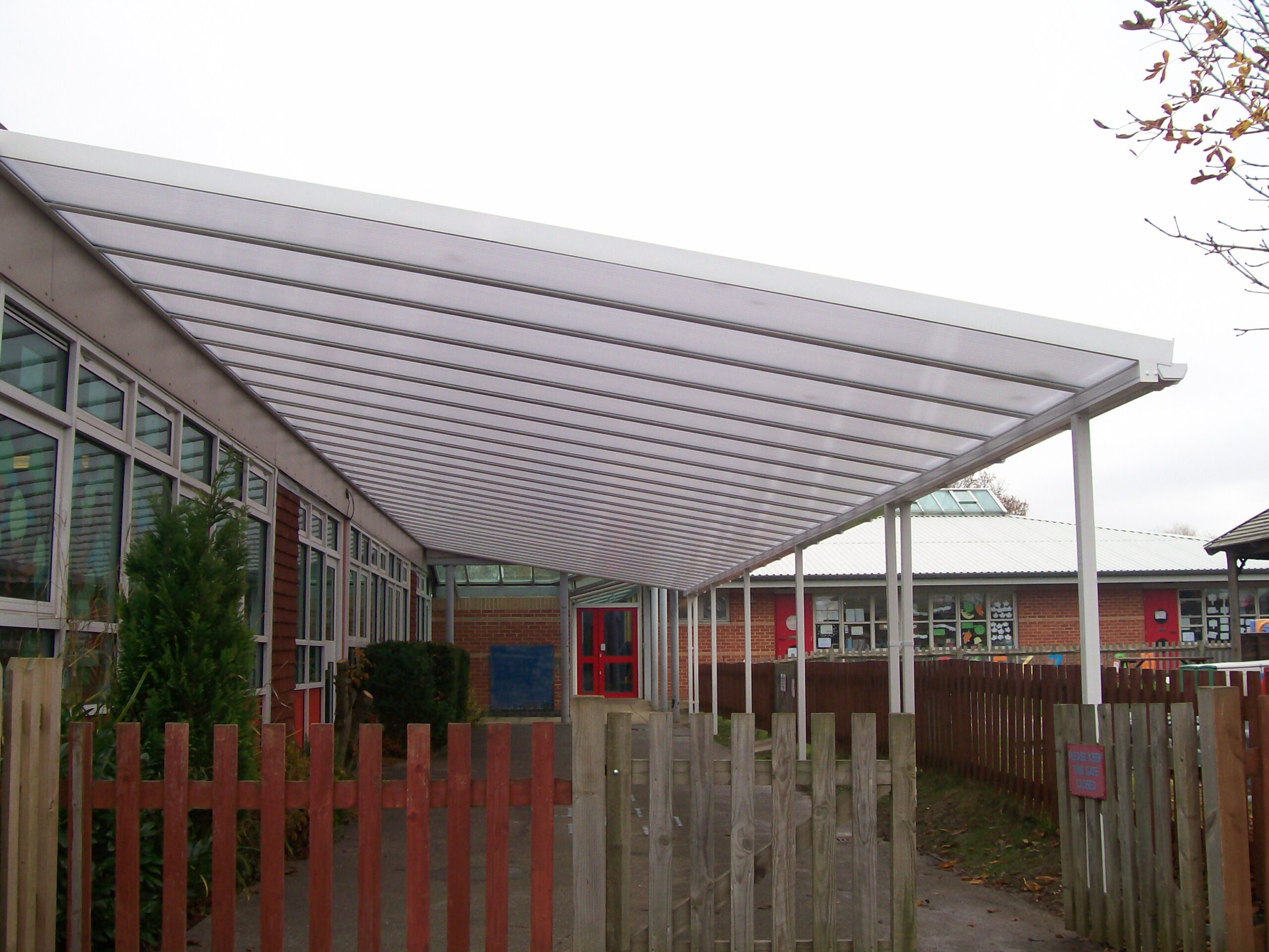 Worplesdon Primary School, Guildford - Wall Mounted Canopy - Able Canopies