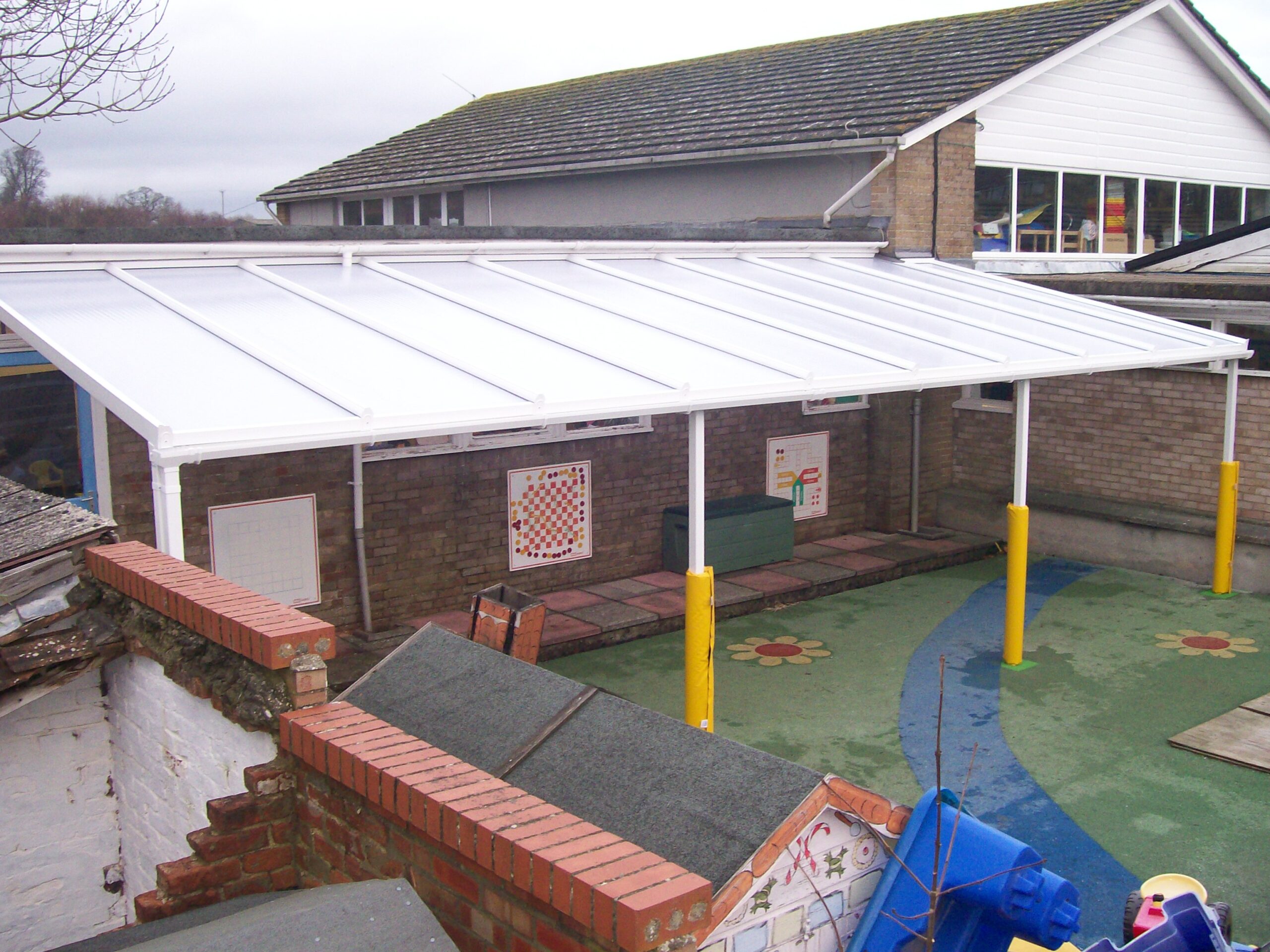 Barwick & Stoford Primary School - Wall Mounted Canopy - Able Canopies