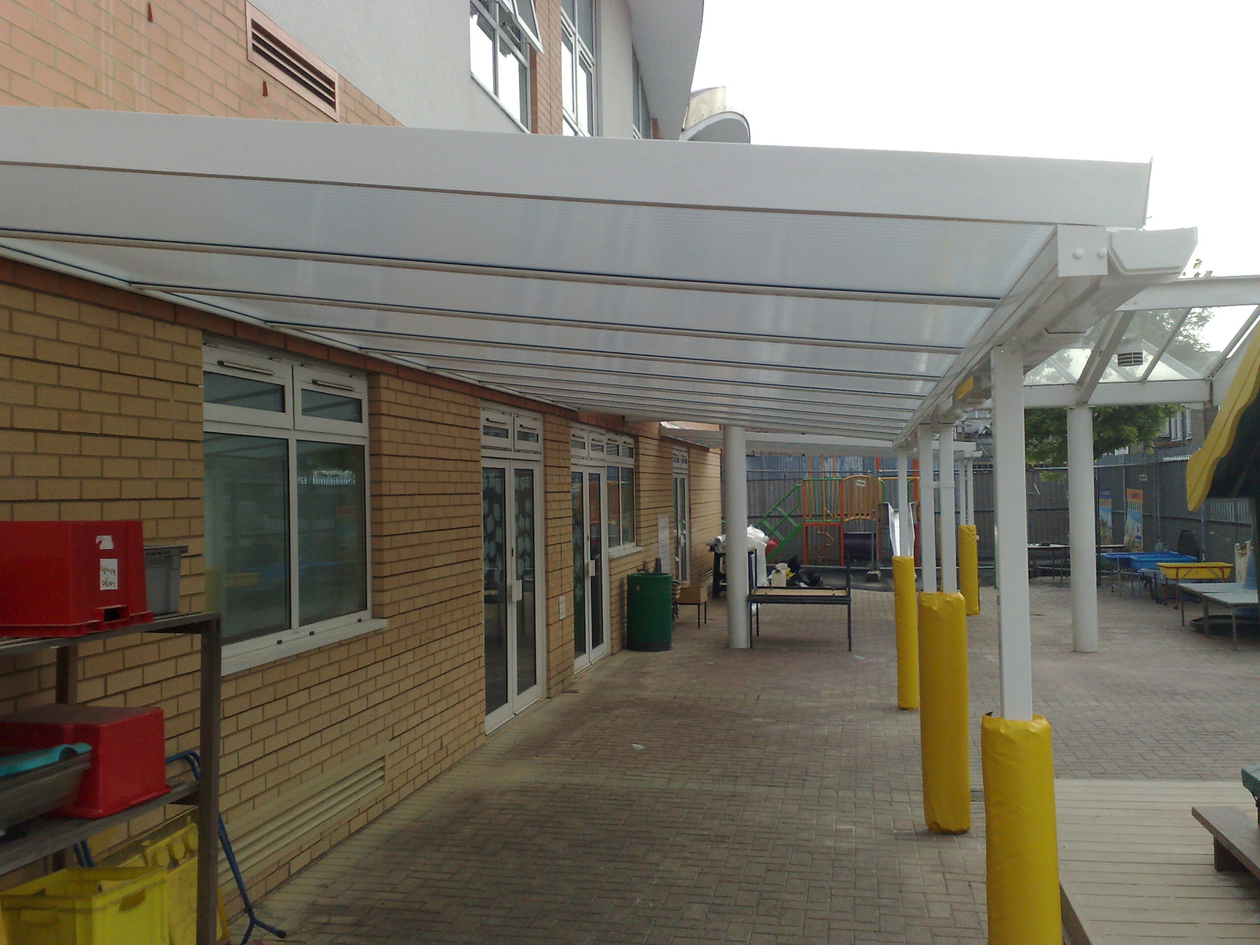 Drew Primary School - Wall Mounted canopy - Able Canopies