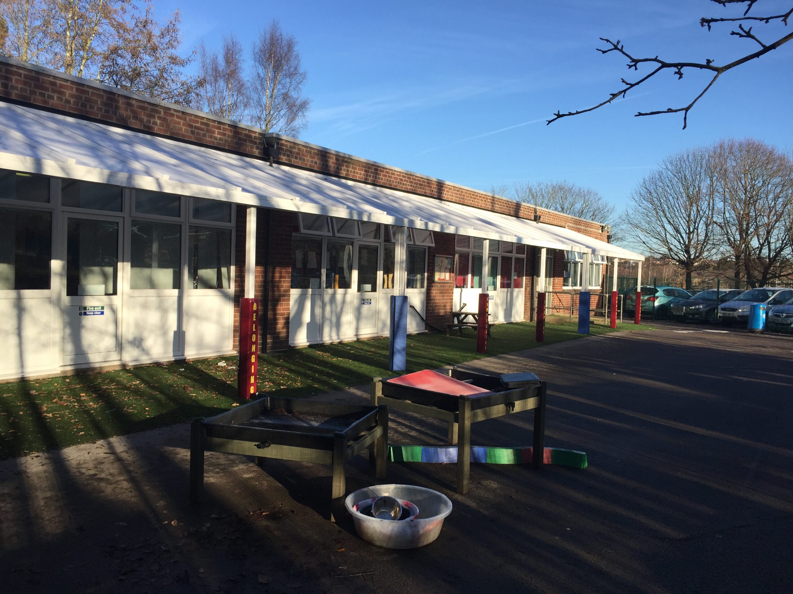 Brandhall Primary School, Wall Mounted Canopy - Able Canopies Ltd
