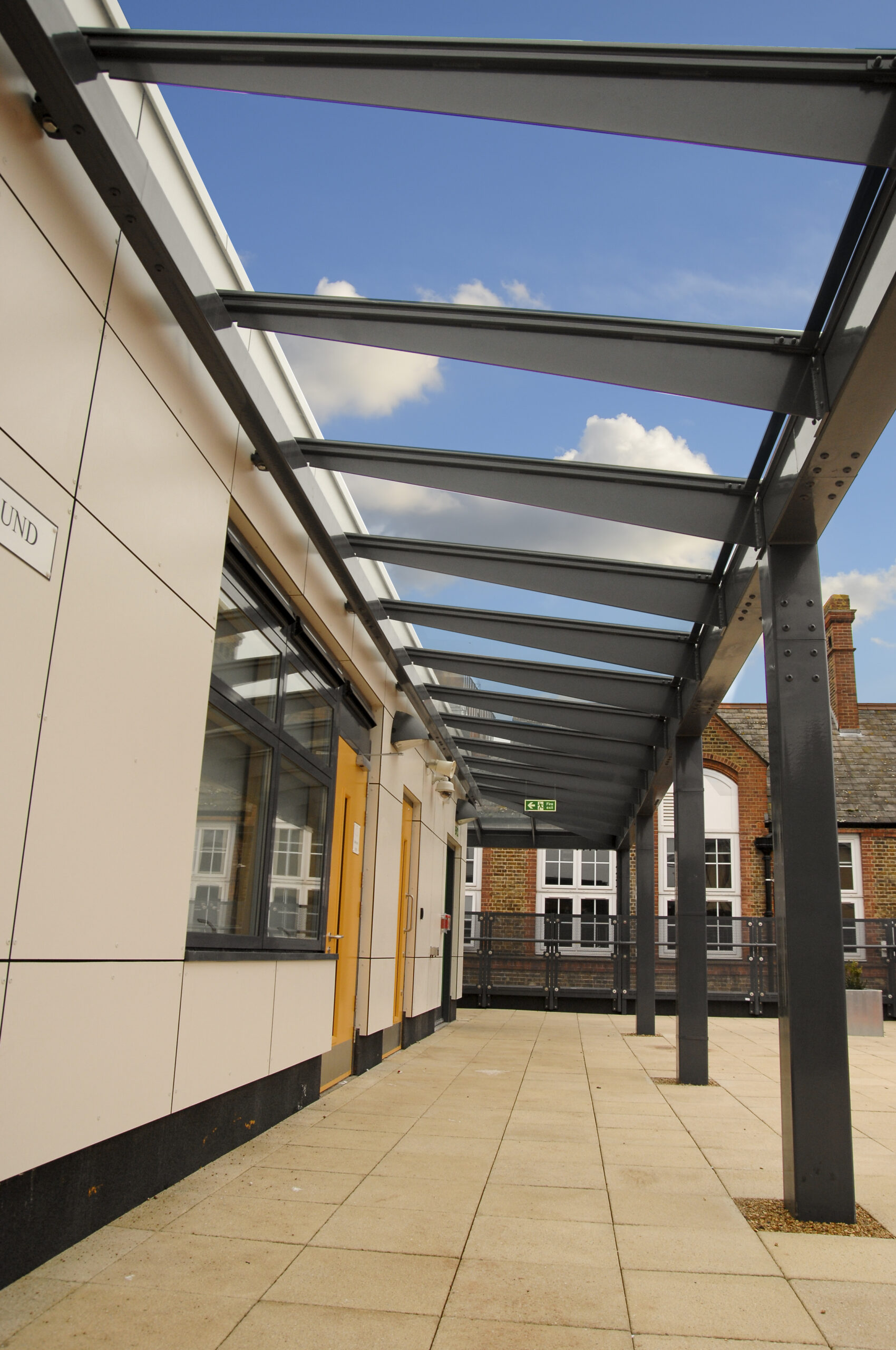 Oakland's Secondary School Case Study | Wall Mounted Canopy | Canopies ...