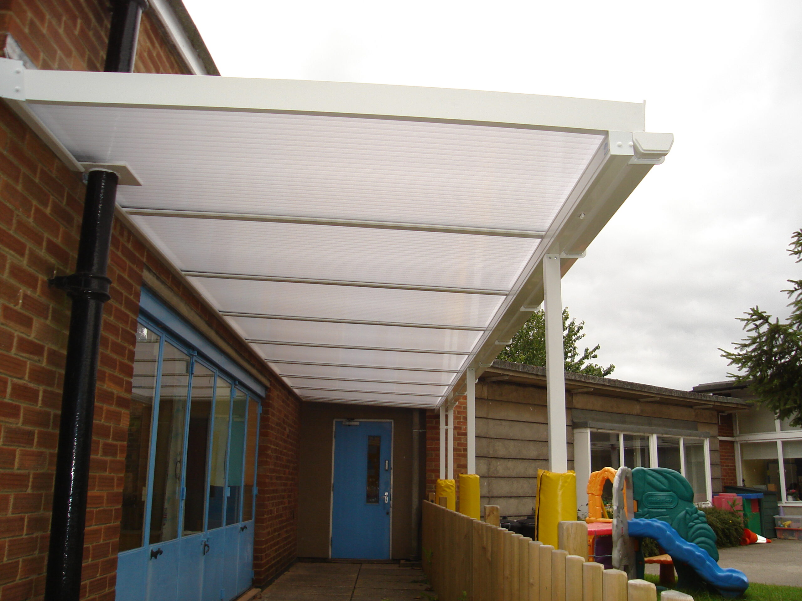 Rushmere Hall Primary School, Ipswich - Wall Mounted Canopy - Able Canopies