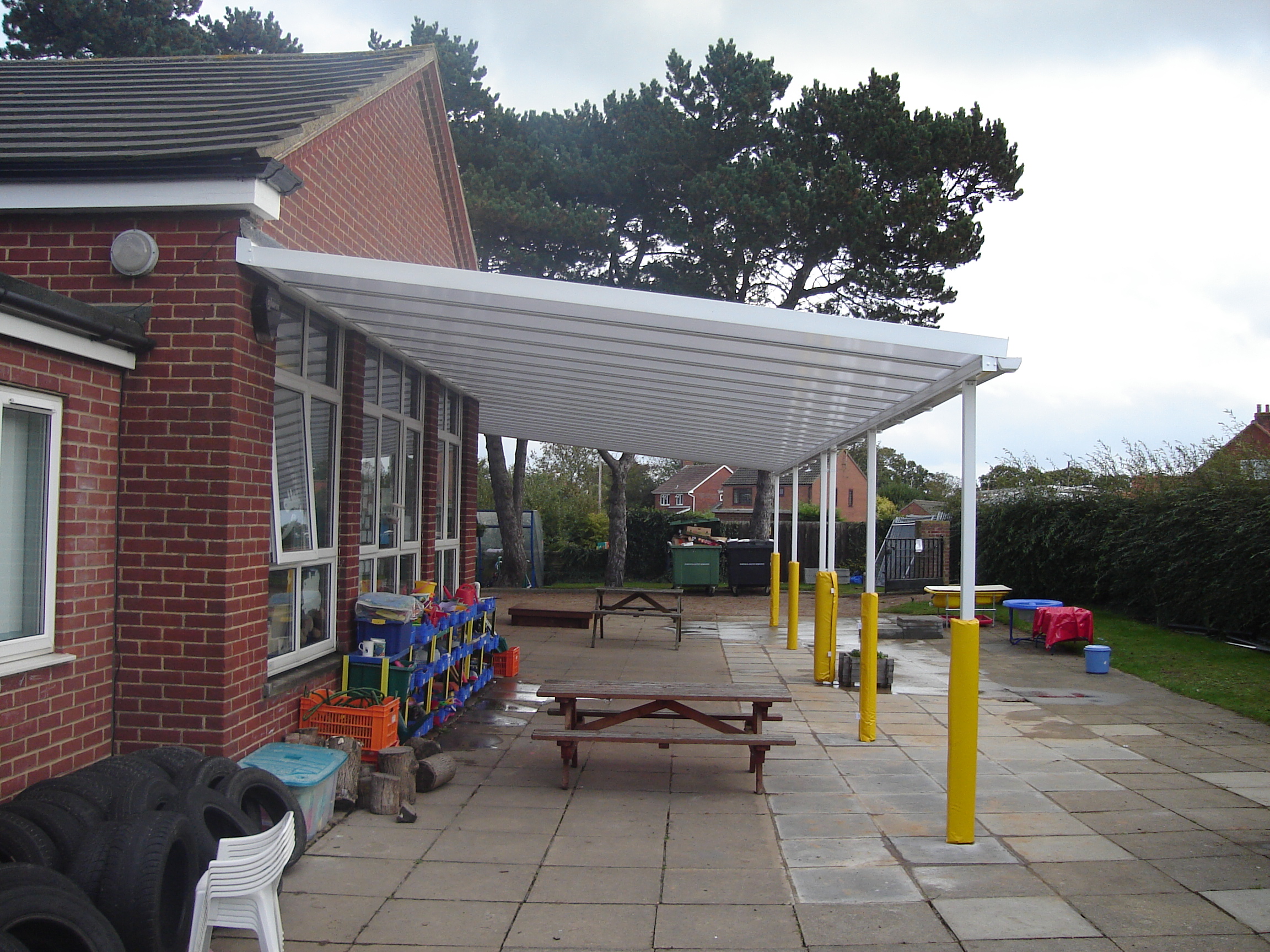 Mundesley First School, Mundesley - Wall Mounted Canopy - Able Canopies