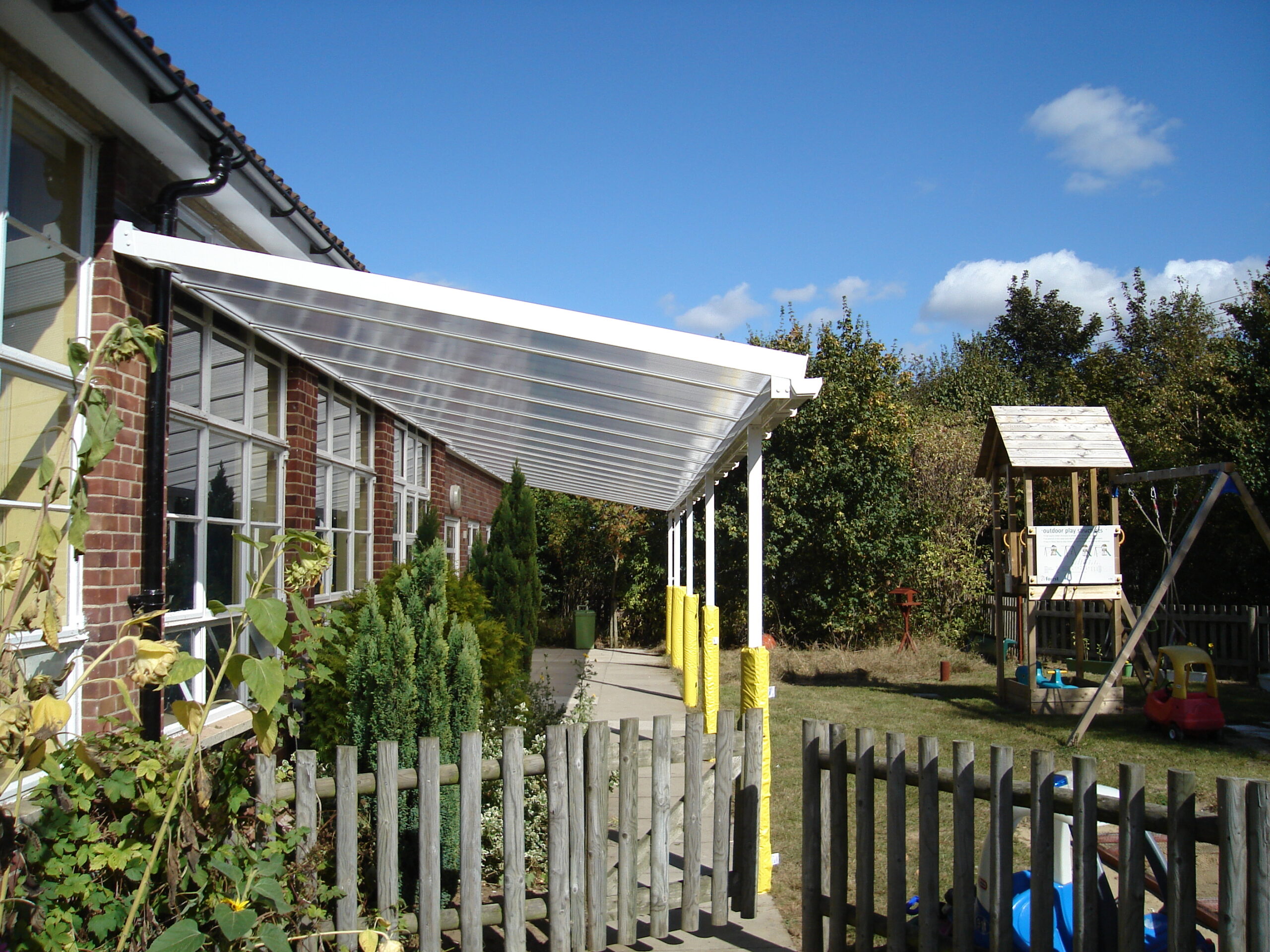Tudor C of E VC Primary School - 2nd Wall Mounted Canopy - Suffolk