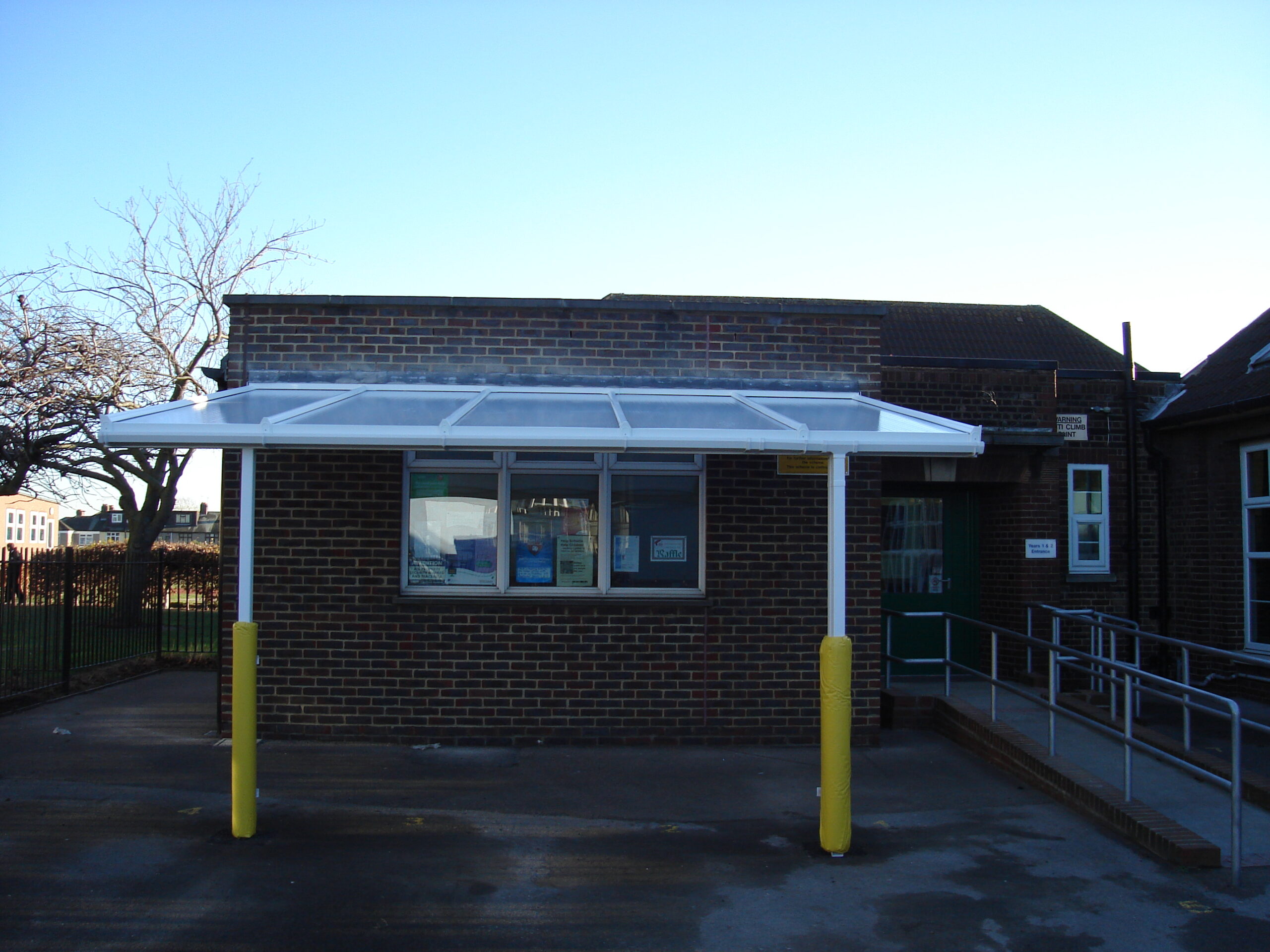 Manor Infant School, Barking - Wall Mounted Canopy - Able Canopies