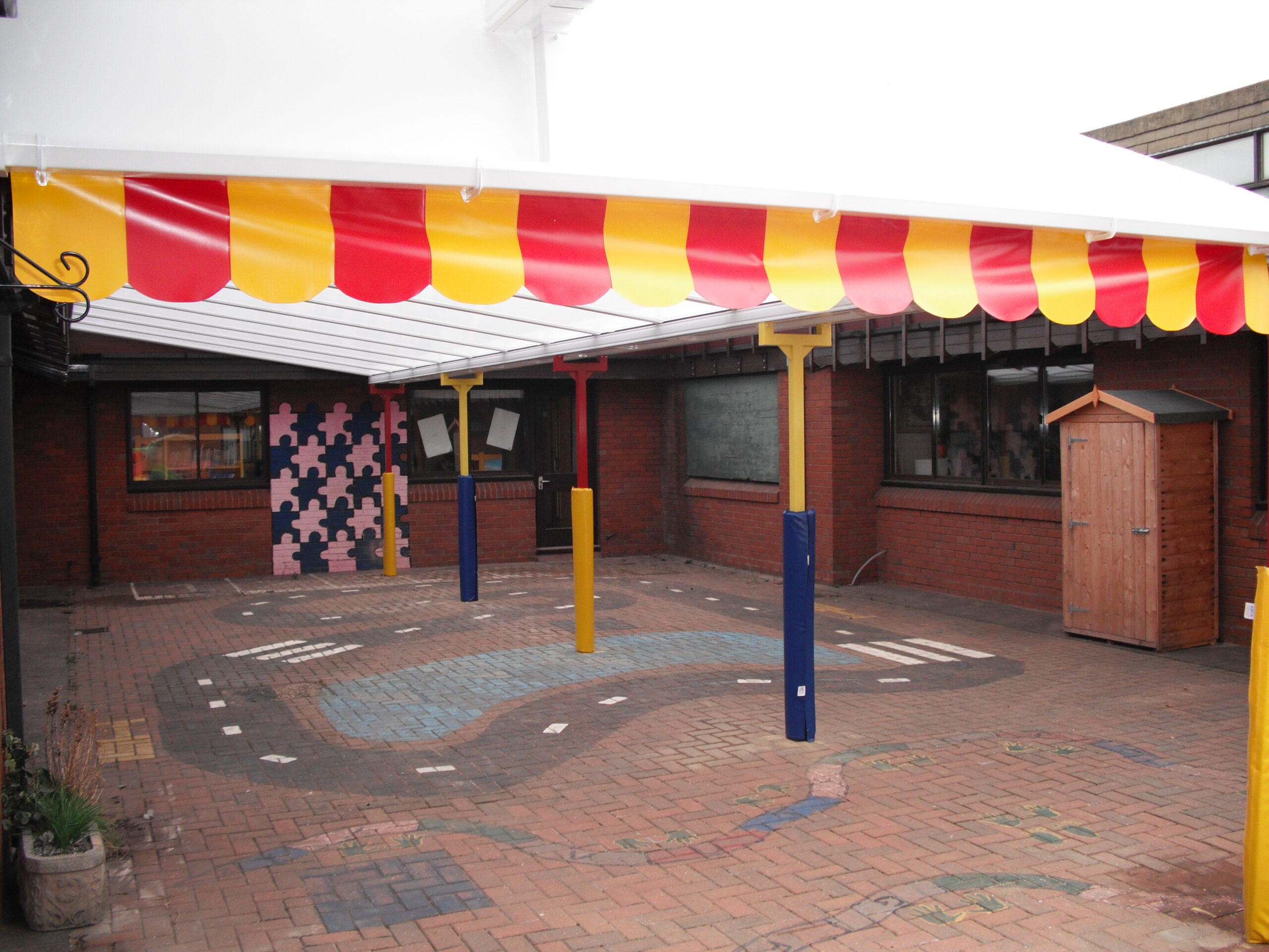 North Walsall Primary School, Walsall - Wall Mounted Canopy - Able Canopies North Walsall Primary School, Walsall - Wall Mounted Canopy - Able Canopies