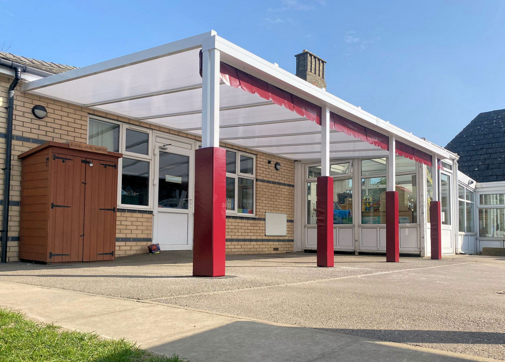 Elm Road Primary School | School Canopy | Wall Mounted Canopy - Able ...