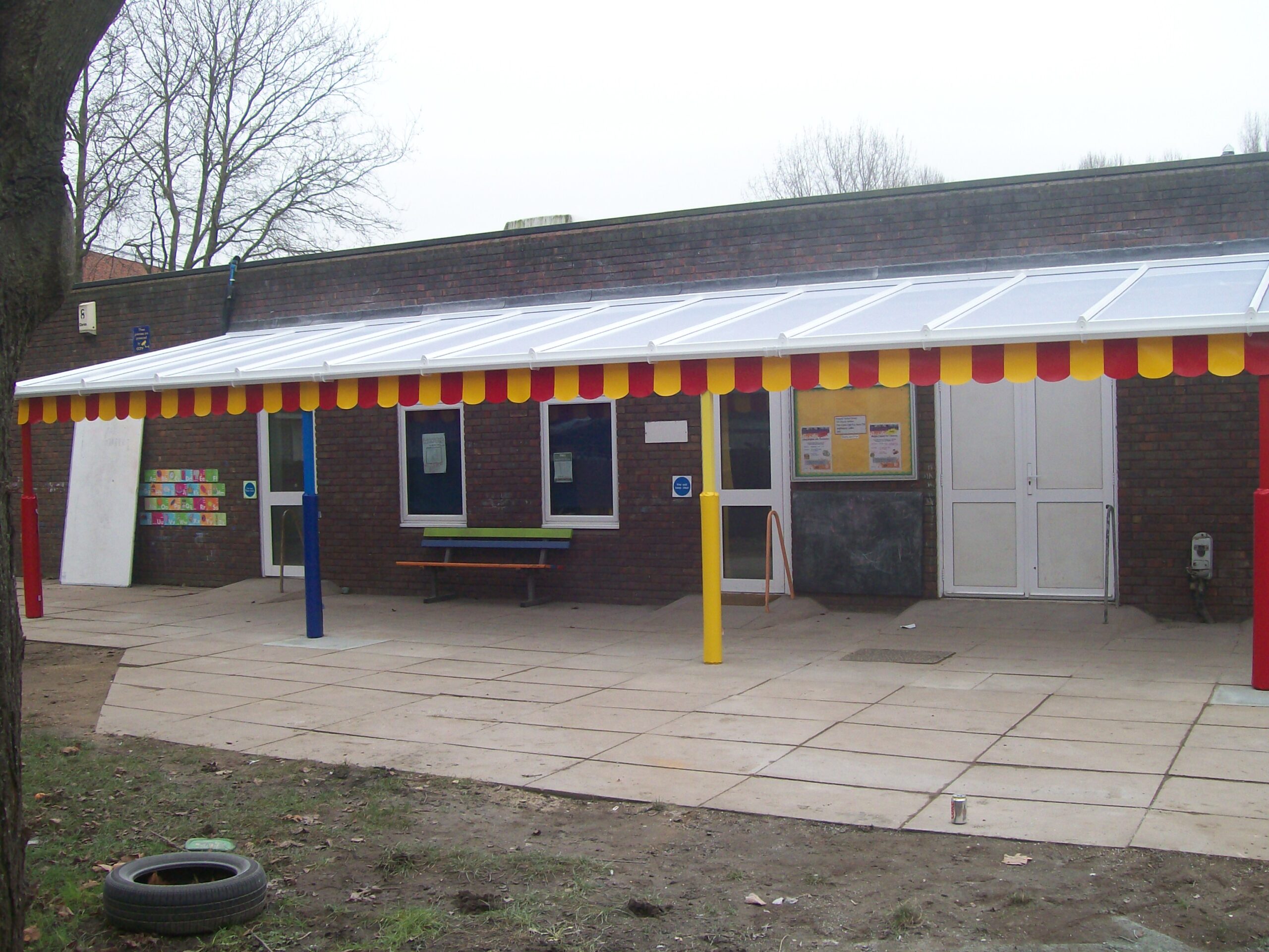Ferry Lane Primary School, Wall Mounted Canopy - Able Canopies