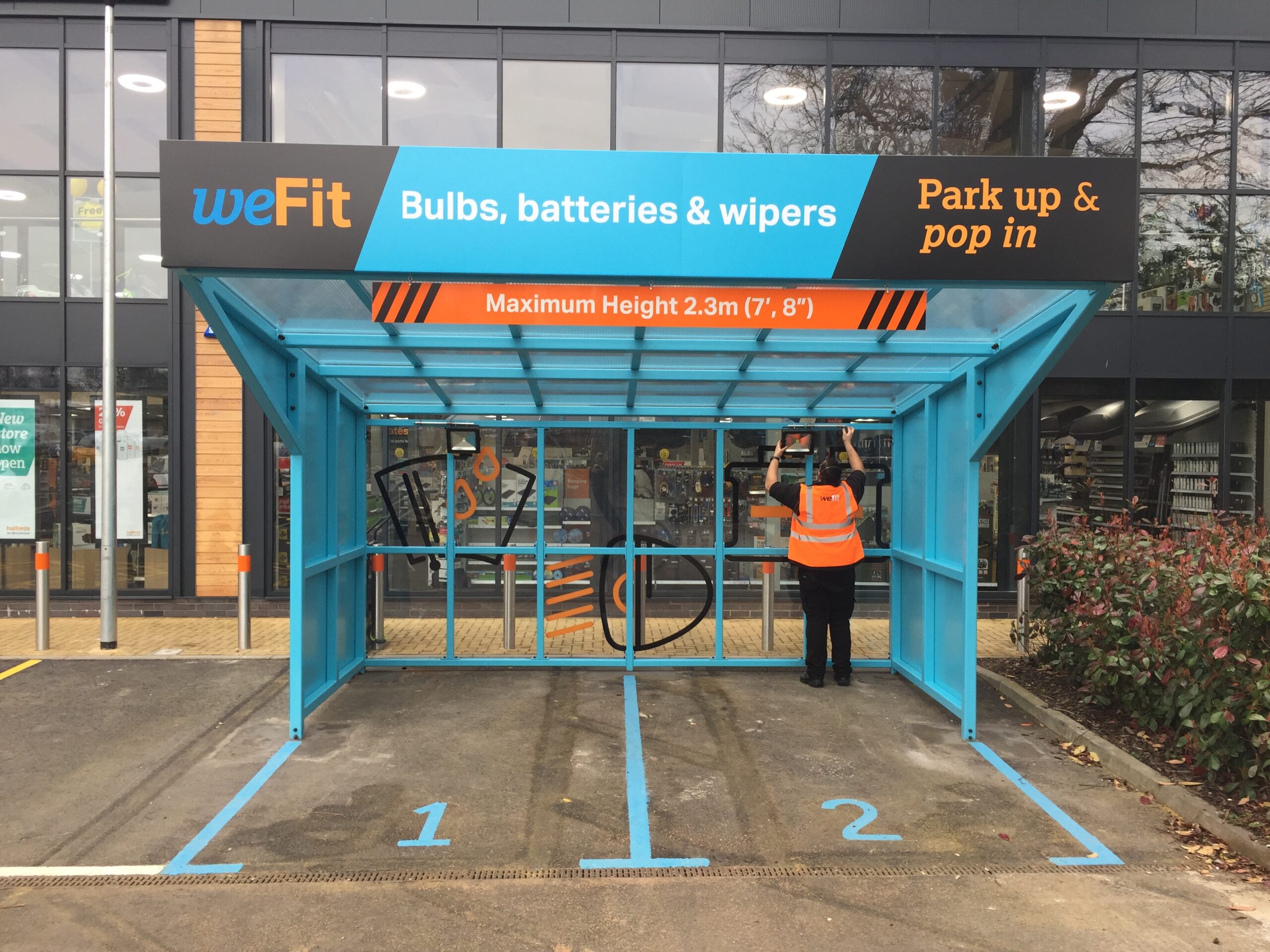 Halfords Princess Alice Retail Park - Bespoke Canopy - Able Canopies