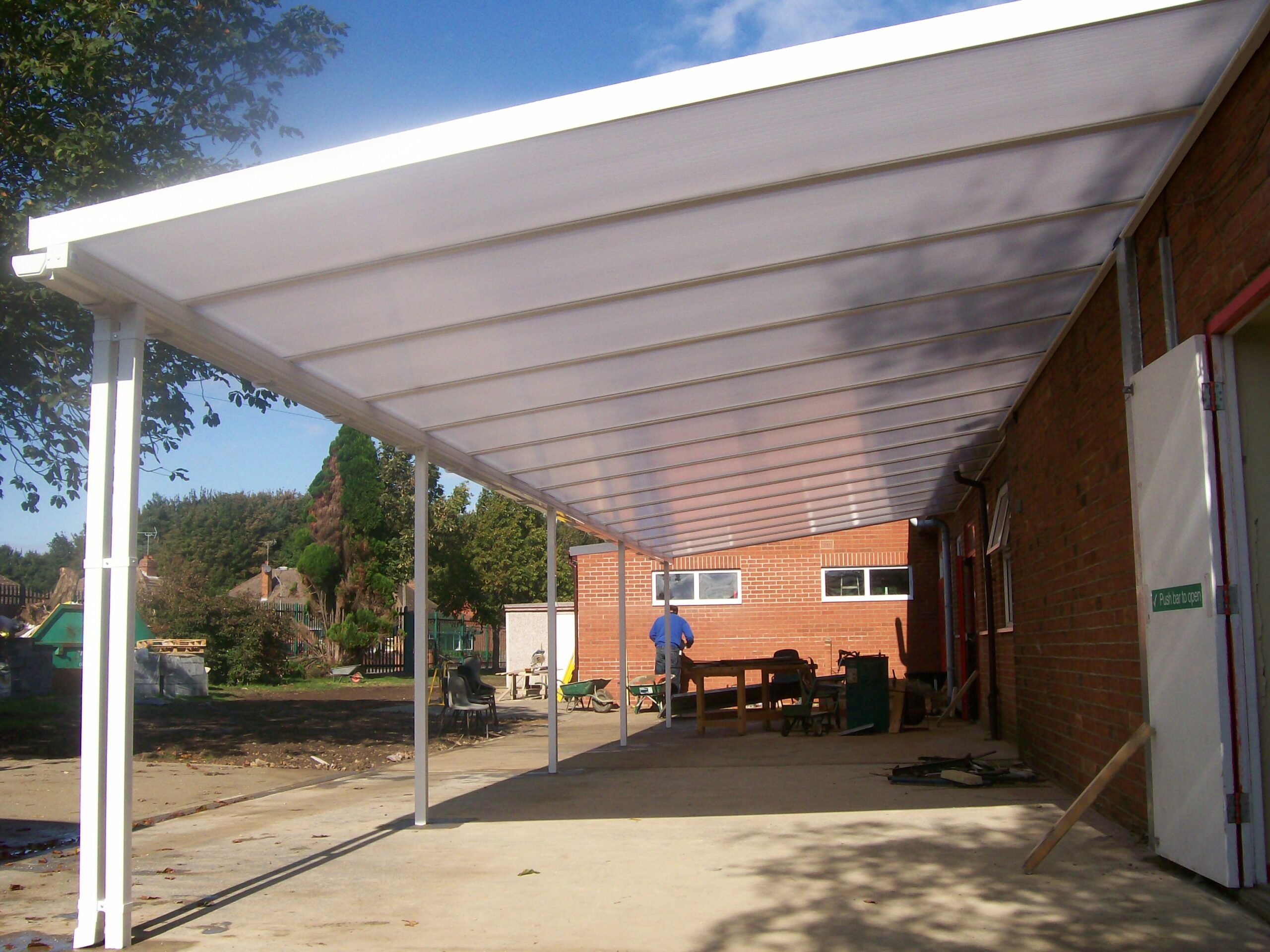 Haven High Technical College, Boston - Wall Mounted Canopy - Able Canopies