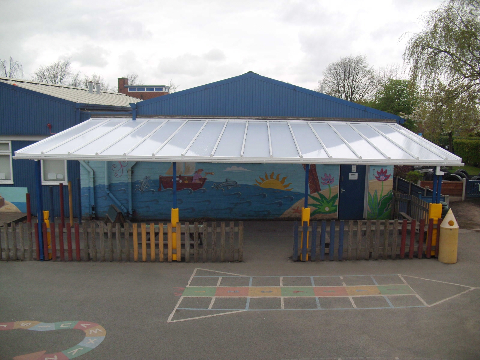 High Lane Primary School - Wall Mounted Canopy - Able Canopies