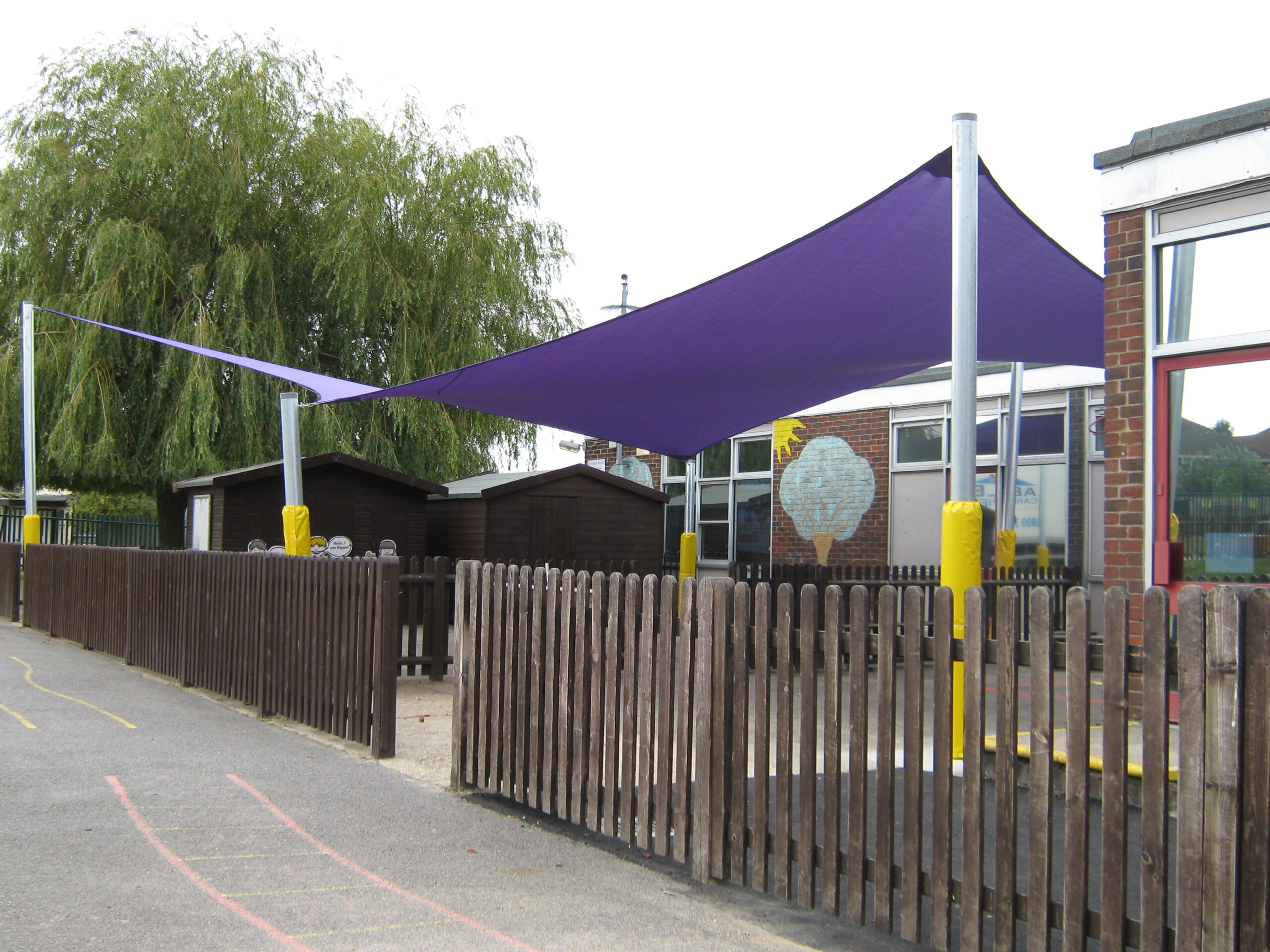 Kents Hill Infant School - Shade Sail installation - Able Canopies