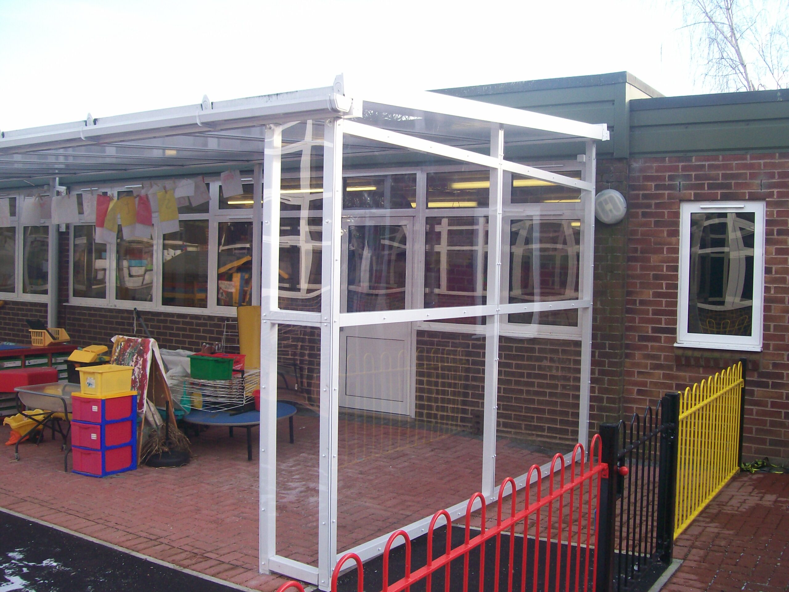 Leigh C of E Primary School, Coventry - Wall Mounted Canopy - Able Canopies