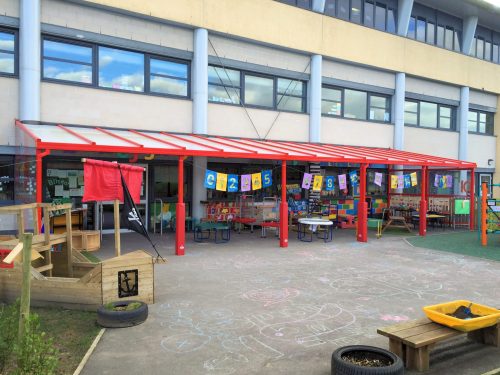 Moston Fields Primary School, Wall Mounted Canopy with 5mm Side Panels ...