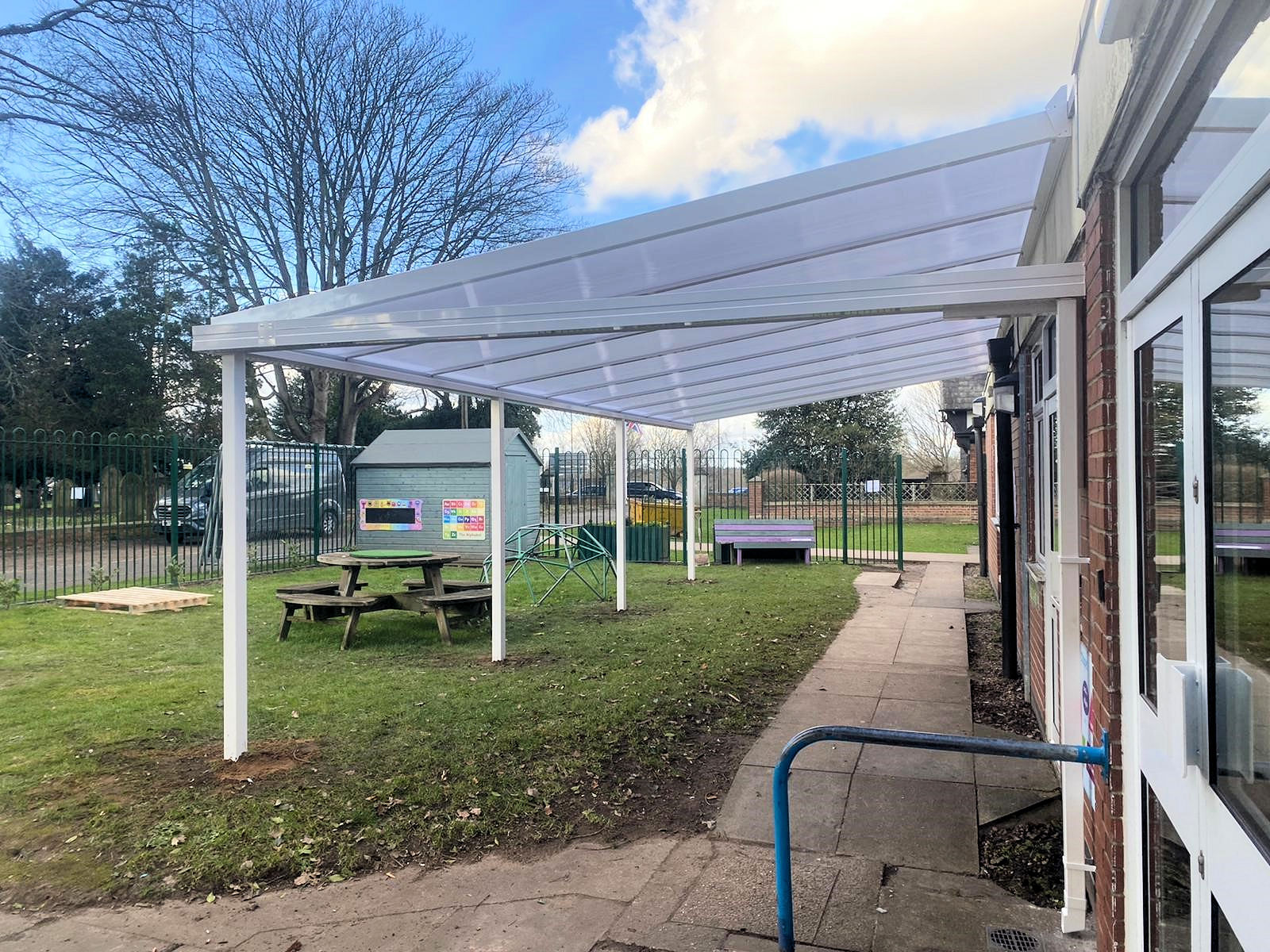 Primary School in Doncaster - Wall Mounted Canopy - Able Canopies