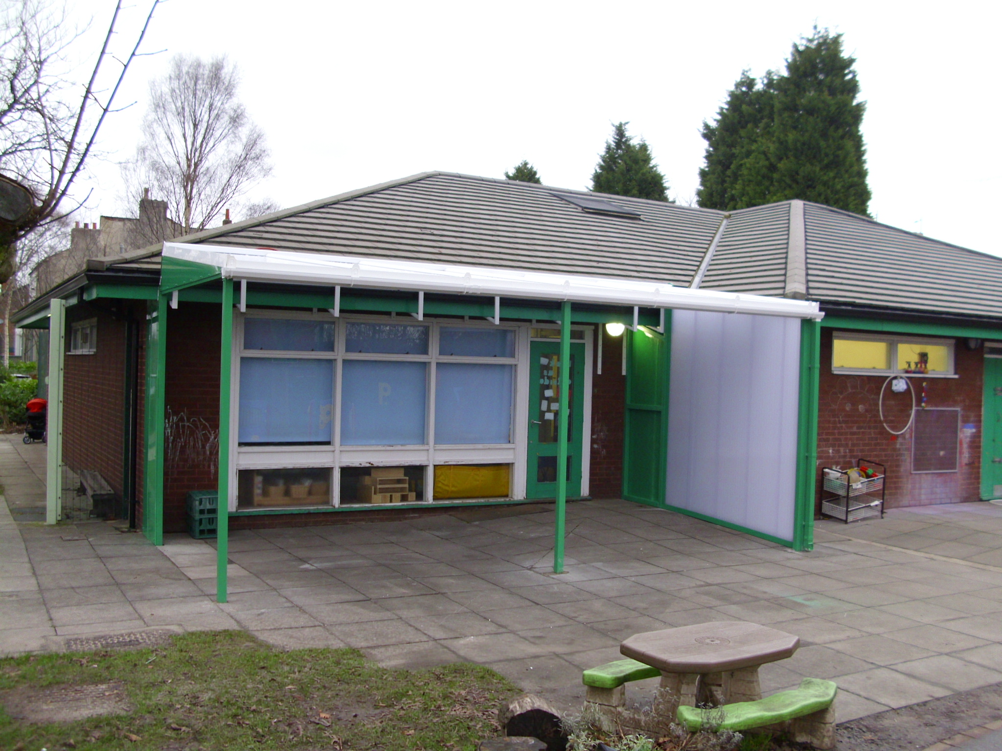 Slade Lane Children's Centre, Manchester - Wall Mounted Canopy - Able ...