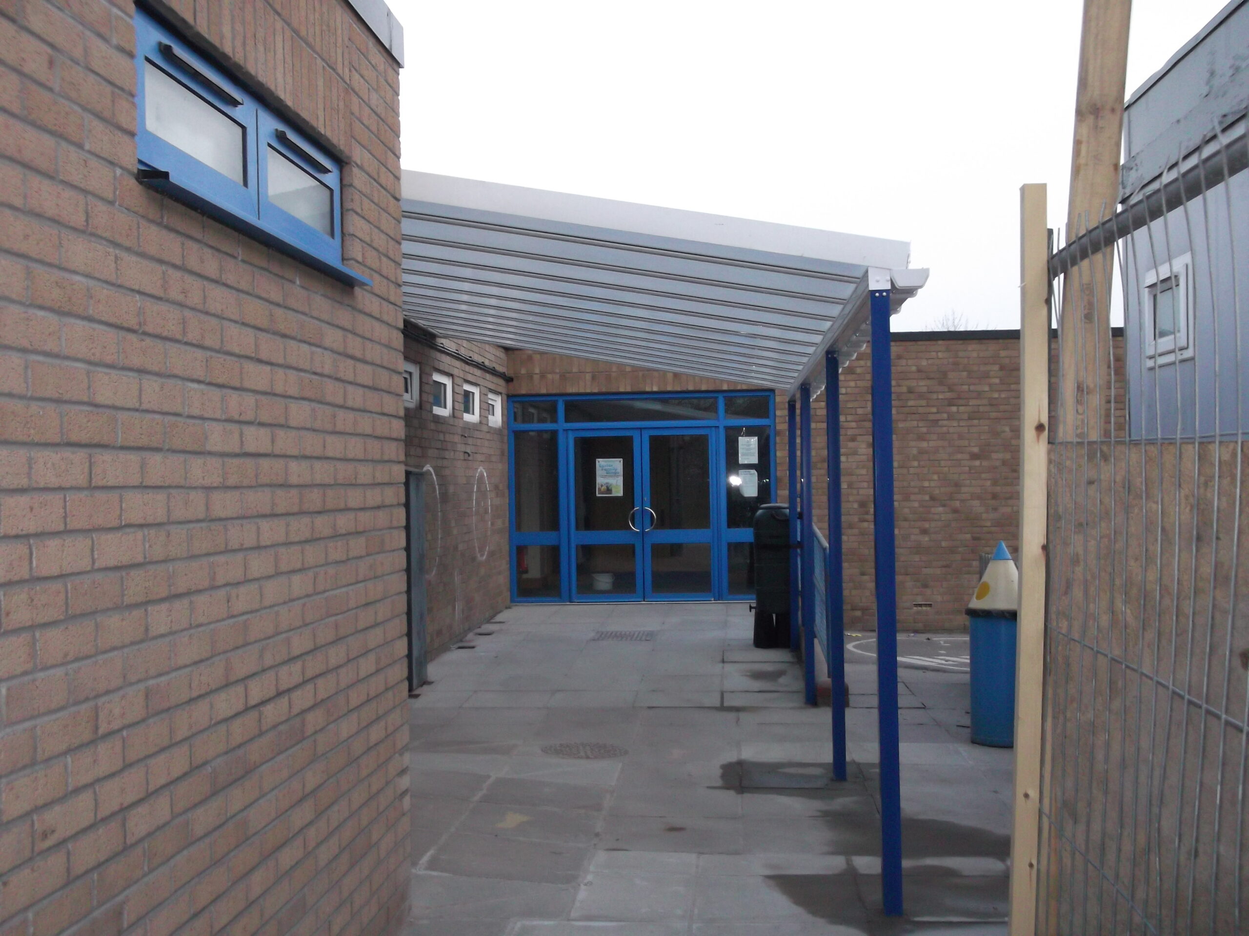 The Rofft School, Wrexham - Wall Mounted Canopy - Able Canopies