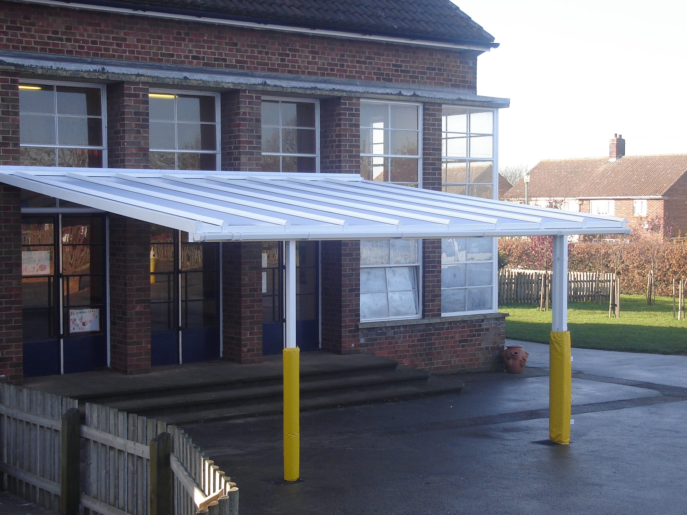Tudor C of E VC Primary School - Wall Mounted Canopy - Suffolk