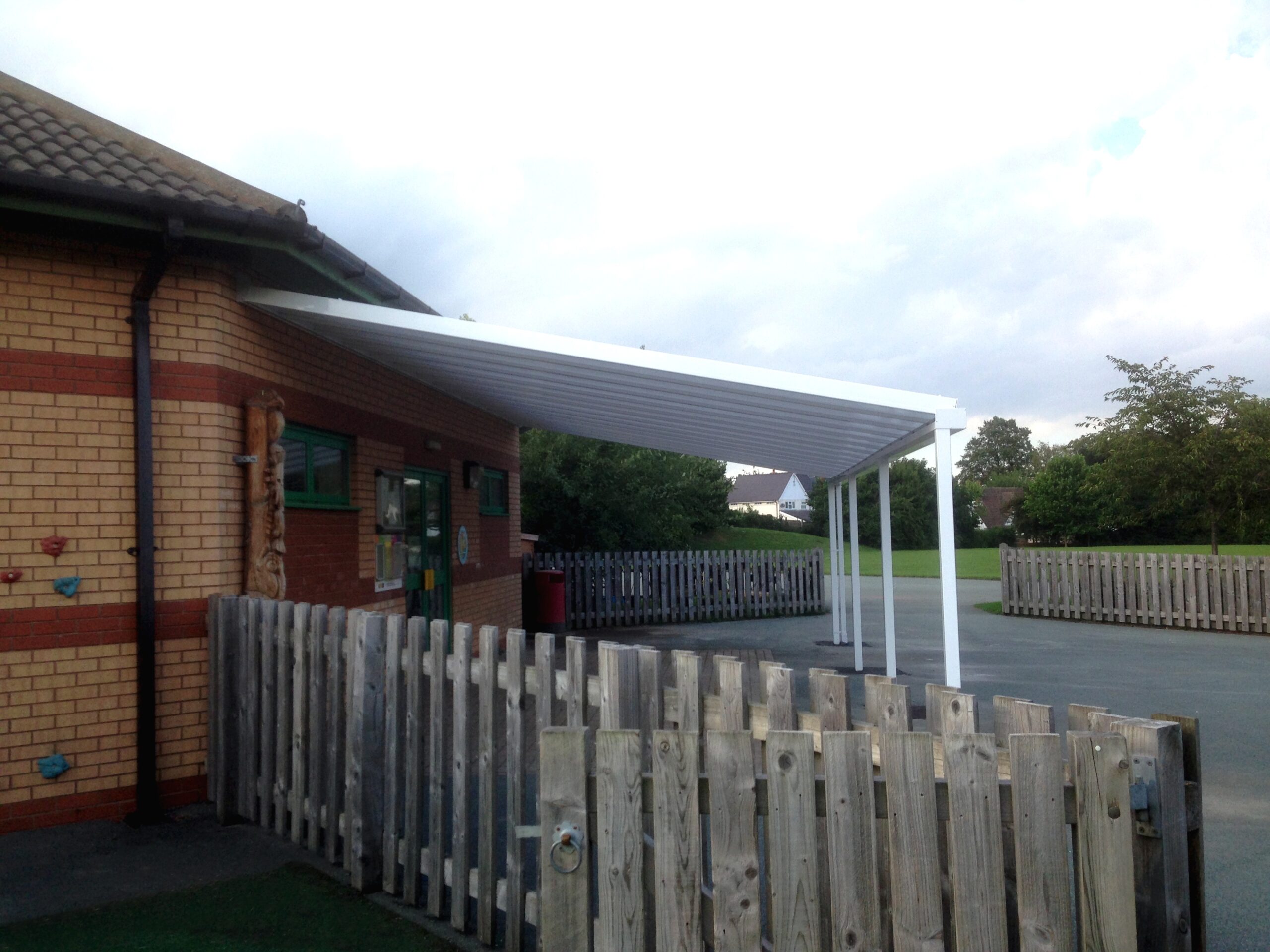 Alexandra Primary School, Wrexham - Two Wall Mounted Canopies - Able ...