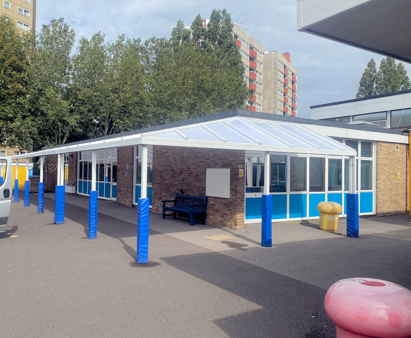 Ark Dickens Primary Academy | Wall Mounted Canopy | School Canopy ...