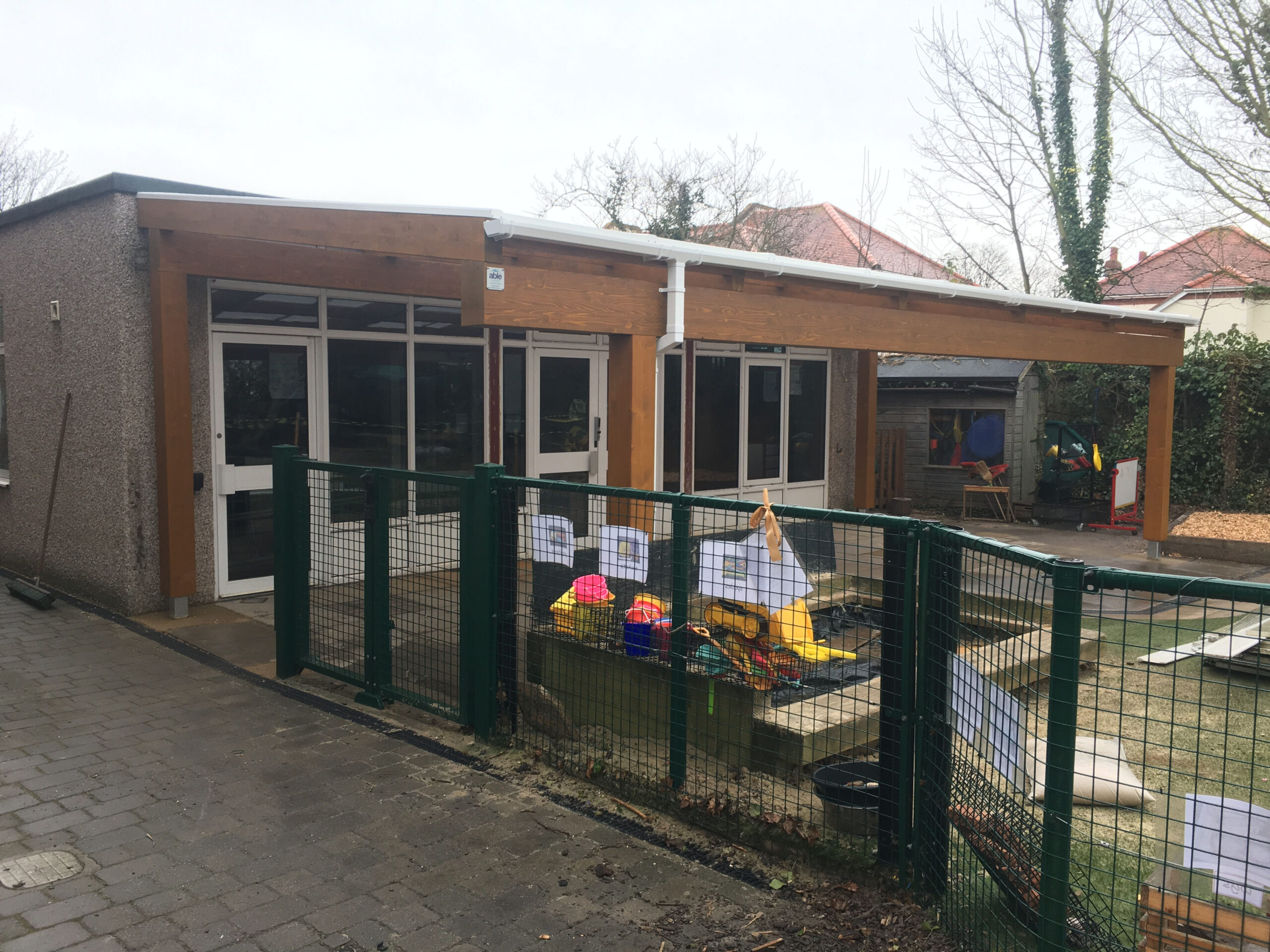 Barons Court Infant School & Nursery, Timber Canopy - Able Canopies Ltd