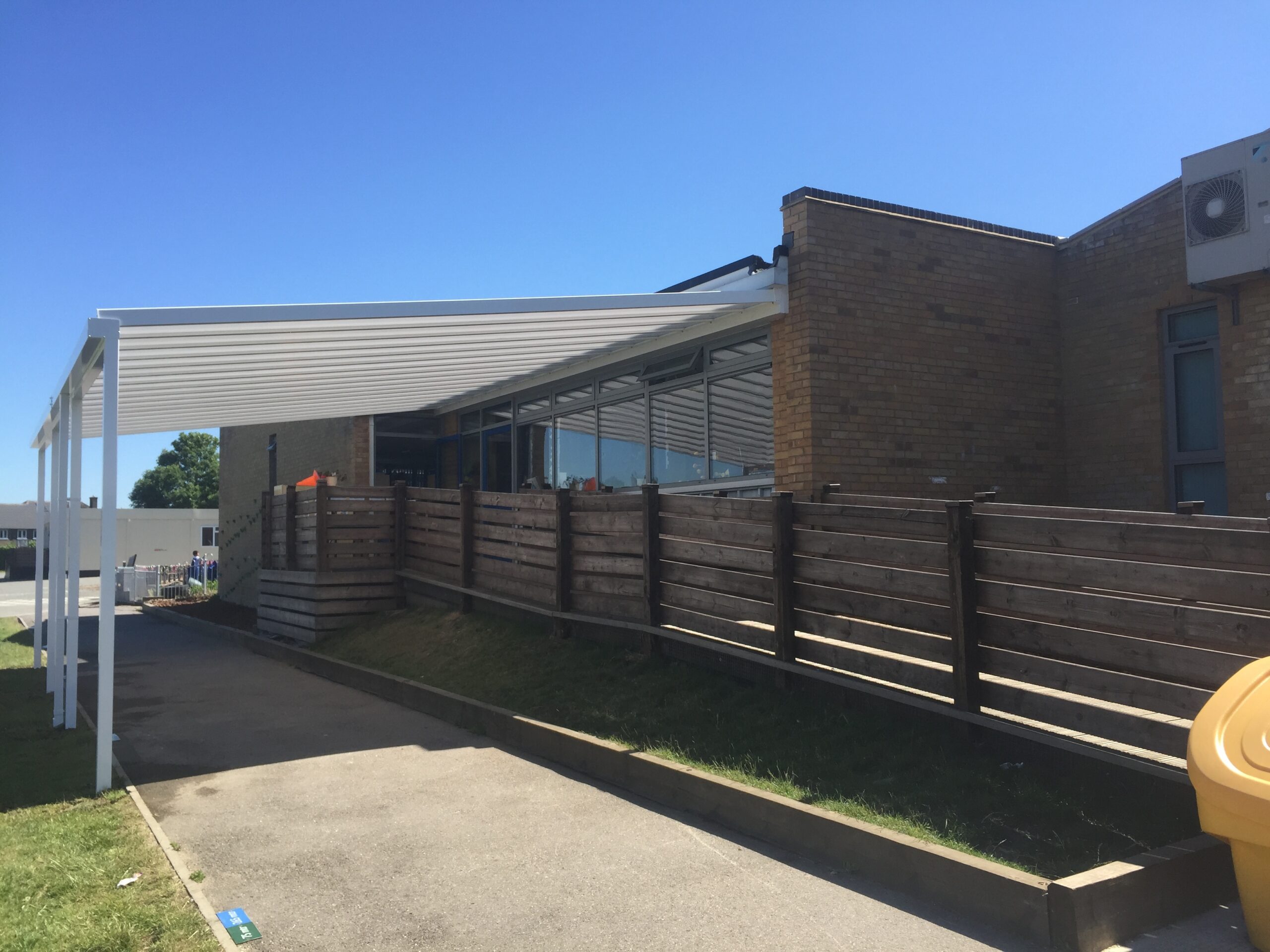 Broadford Primary School, Wall Mounted Canopy - Able Canopies Ltd