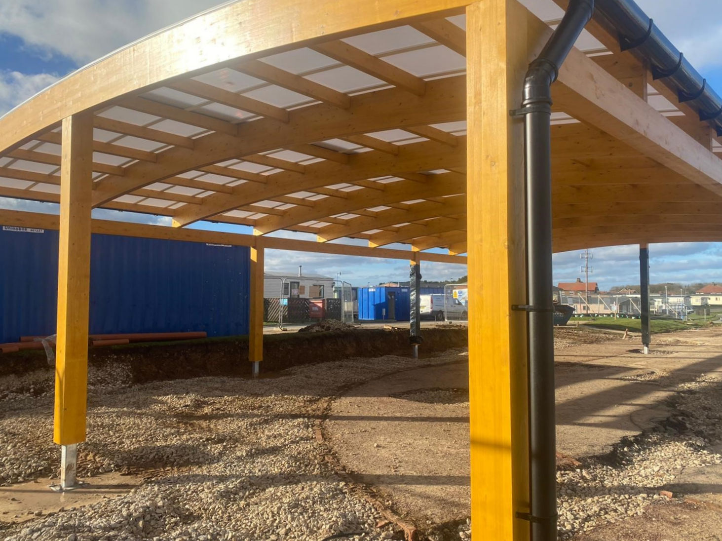 Cayton Bay Holiday Park | Timber Free Standing Canopy | Able Canopies Ltd