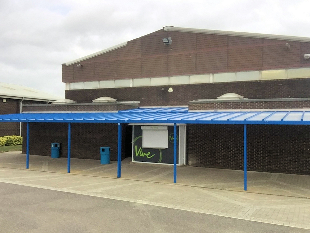 Cecil Jones Academy, Wall Mounted Canopy - Able Canopies Ltd