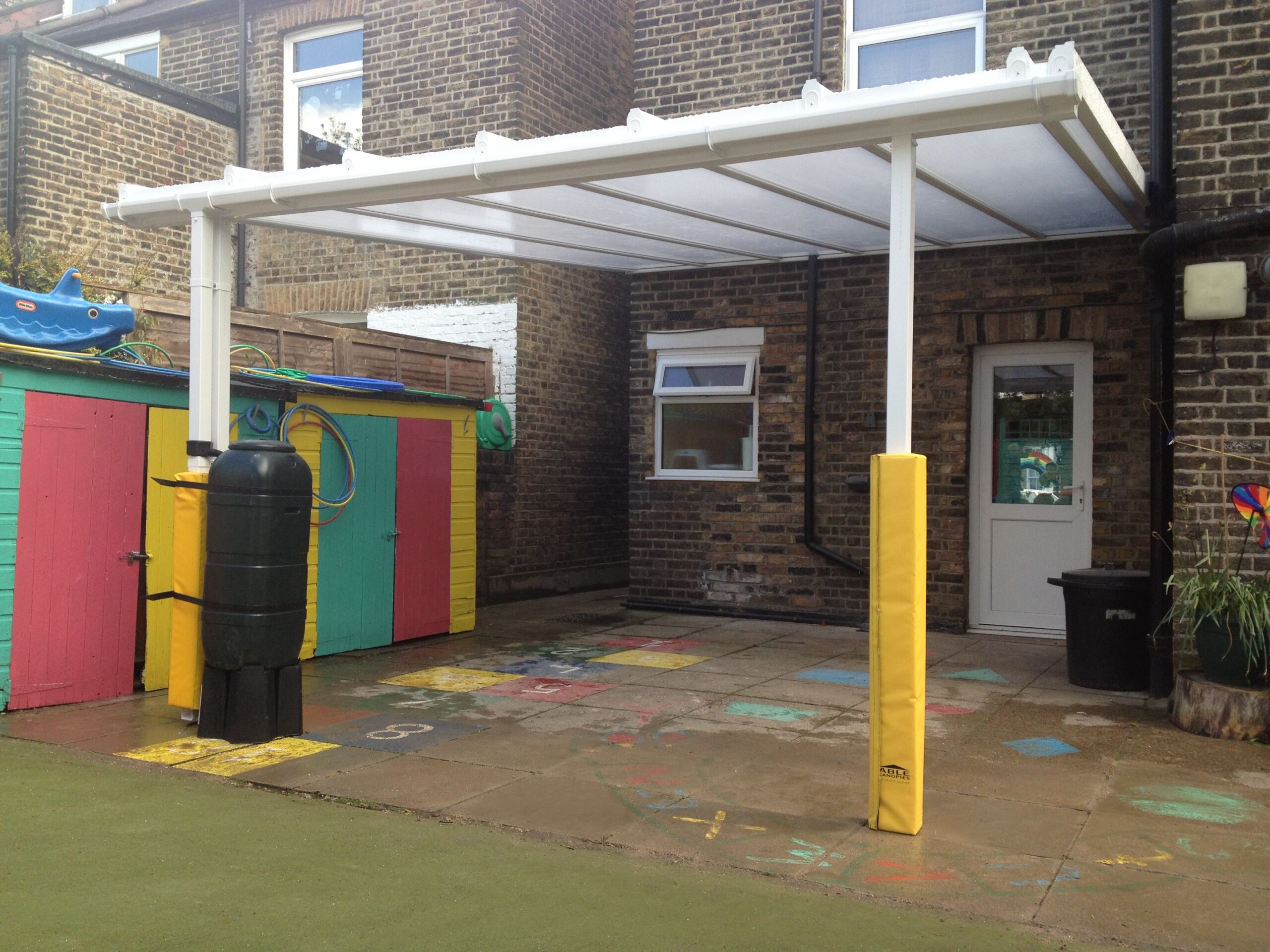Children's Corner Day Nursery, Wall Mounted Canopy - Able Canopies