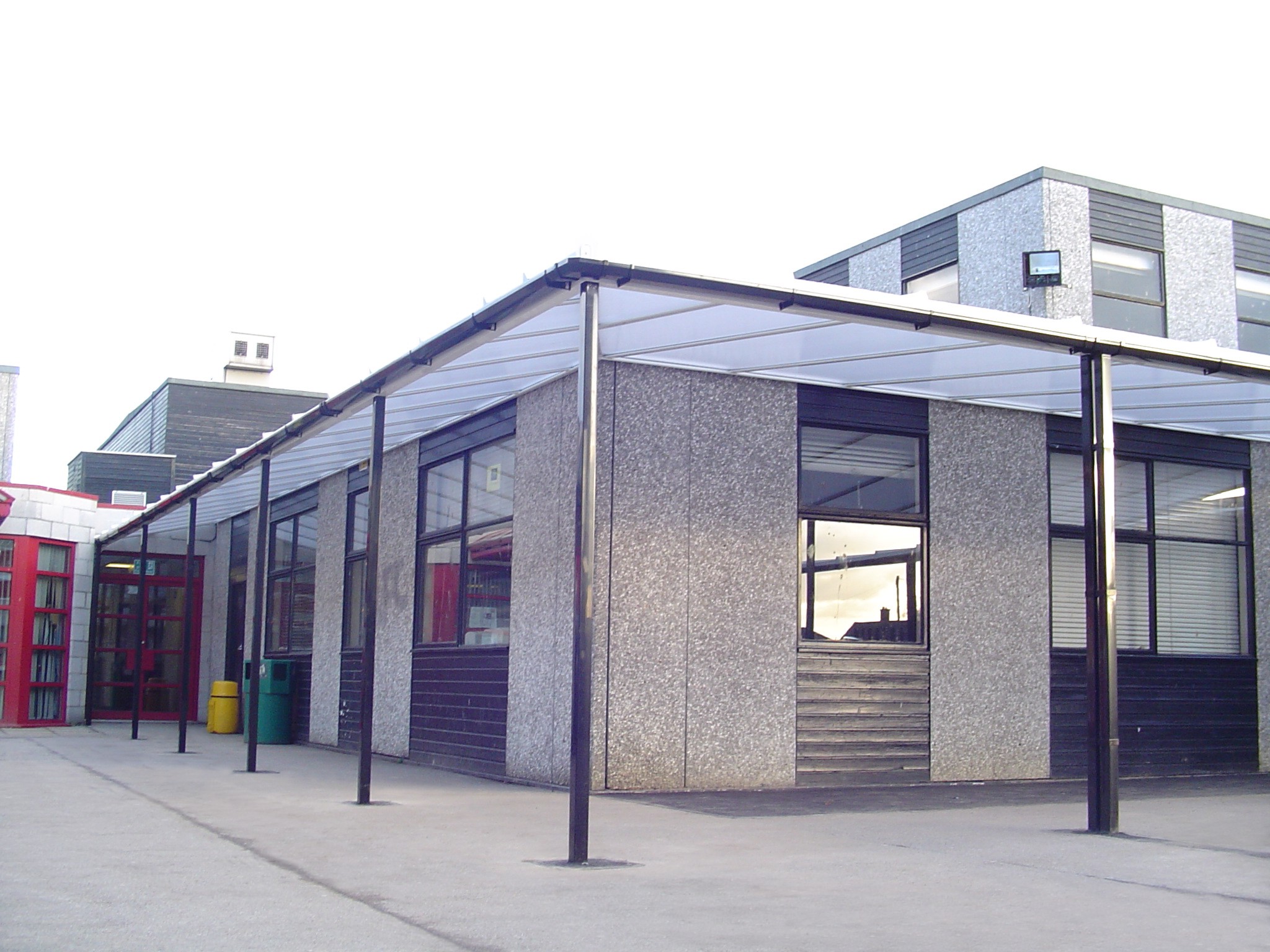 Colchester Academy - Wall Mounted Canopy - Able Canopies