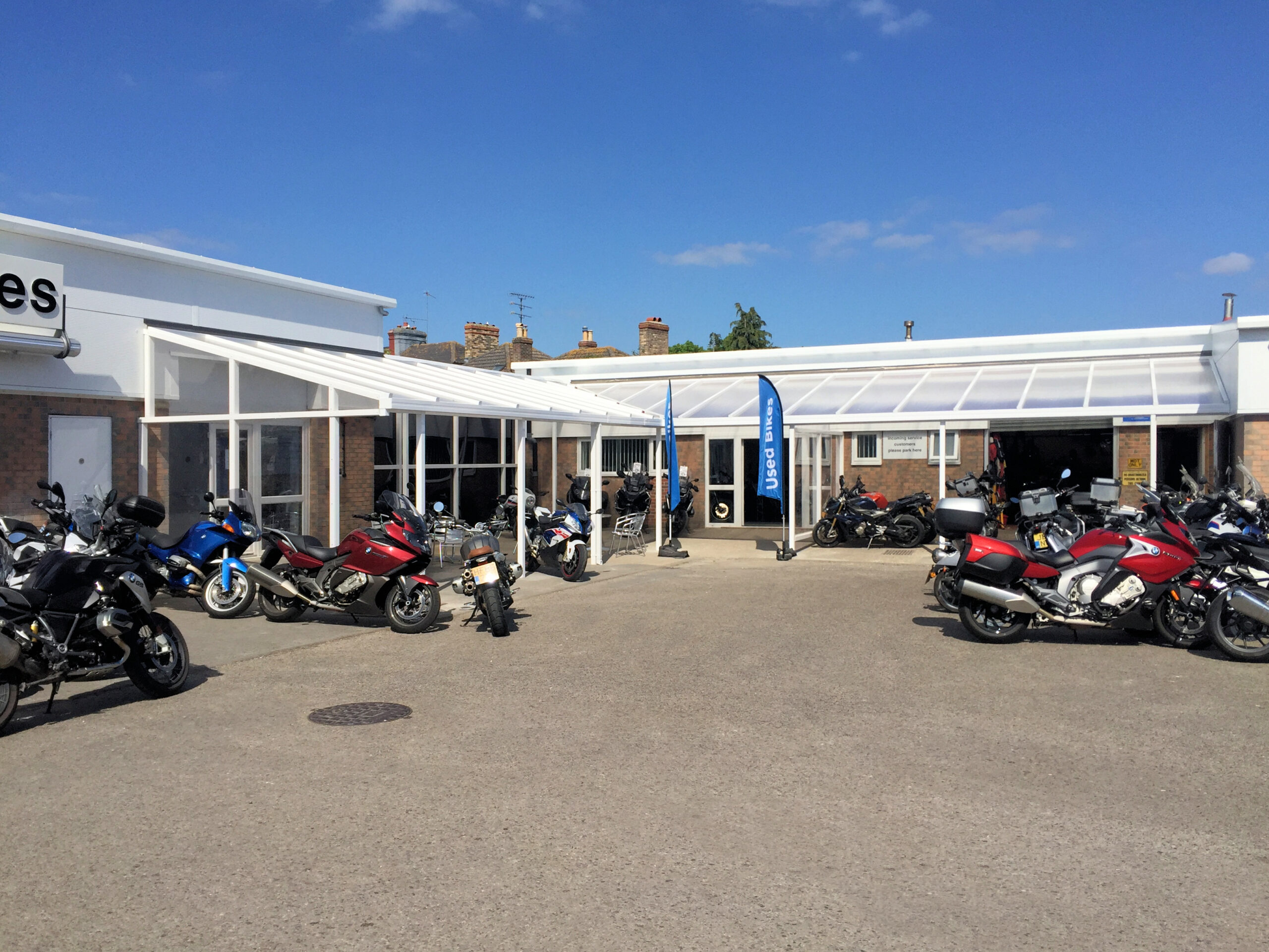 CW Motorcycles, Wall Mounted Canopies - Able Canopies