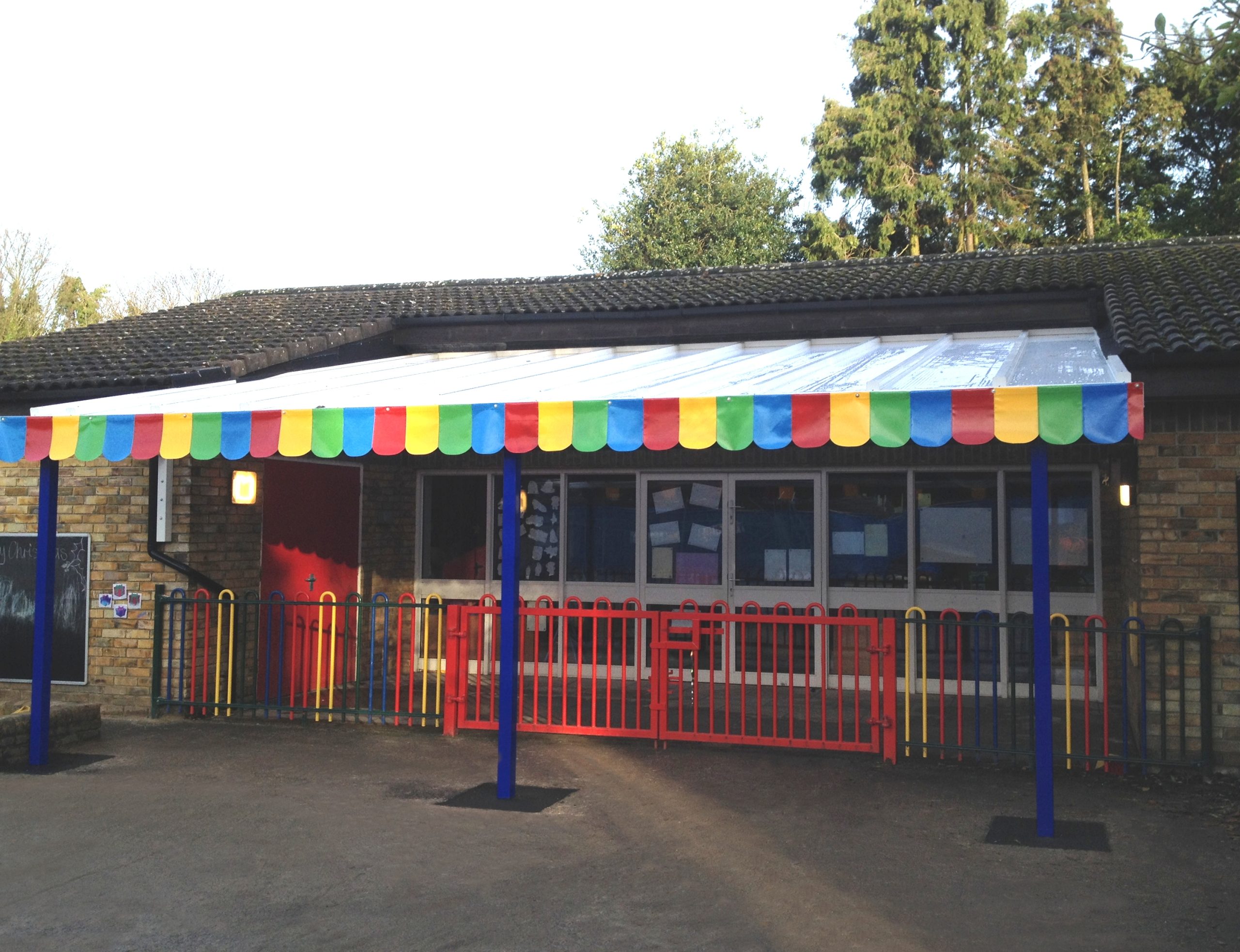 Devonshire Primary School Nursery, Wall Mounted Canopy - Able Canopies