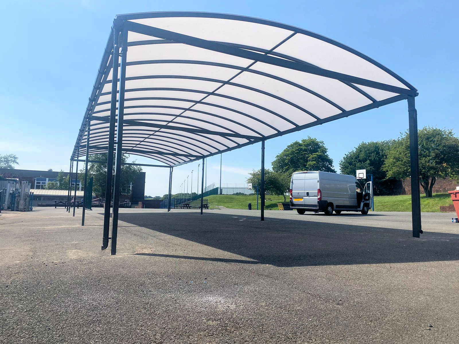 Dylan Thomas Community School | Free Standing Canopy | School Canopy | Able Canopies Ltd.