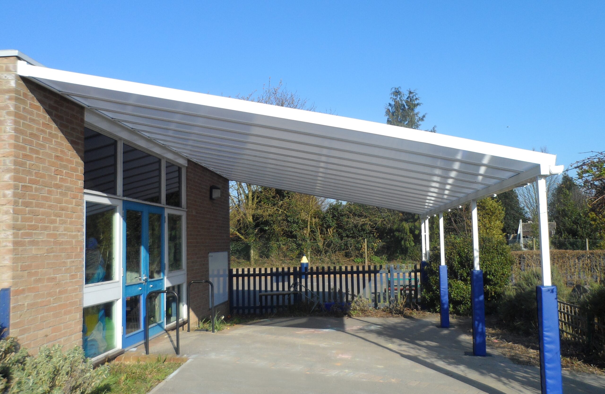 East Bergholt Primary School - Wall Mounted Canopy - Able Canopies