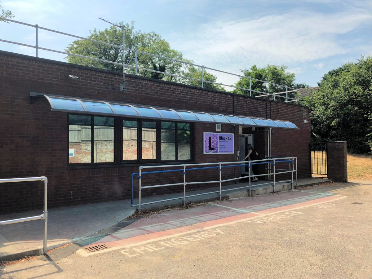Epsom Hospital, Entrance Canopy - Able Canopies Ltd