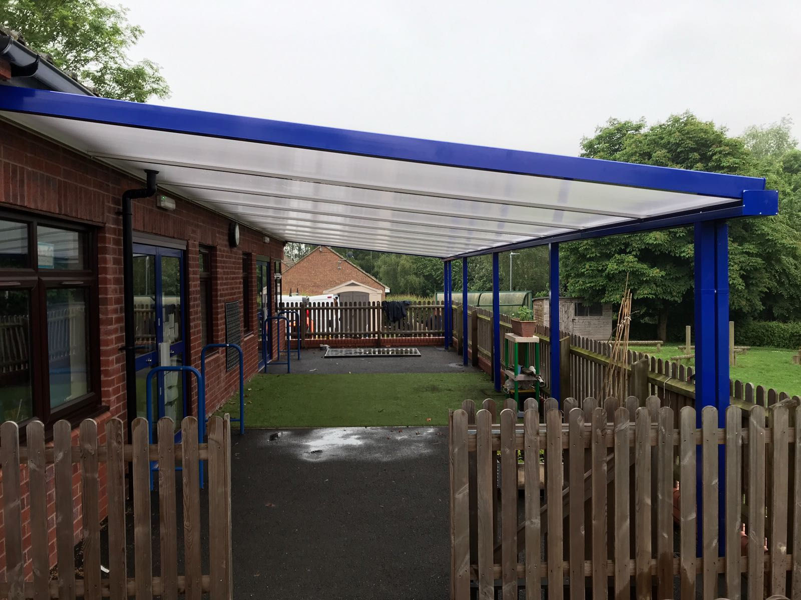 Great Bowen Academy, Wall Mounted Canopy - Able Canopies Ltd