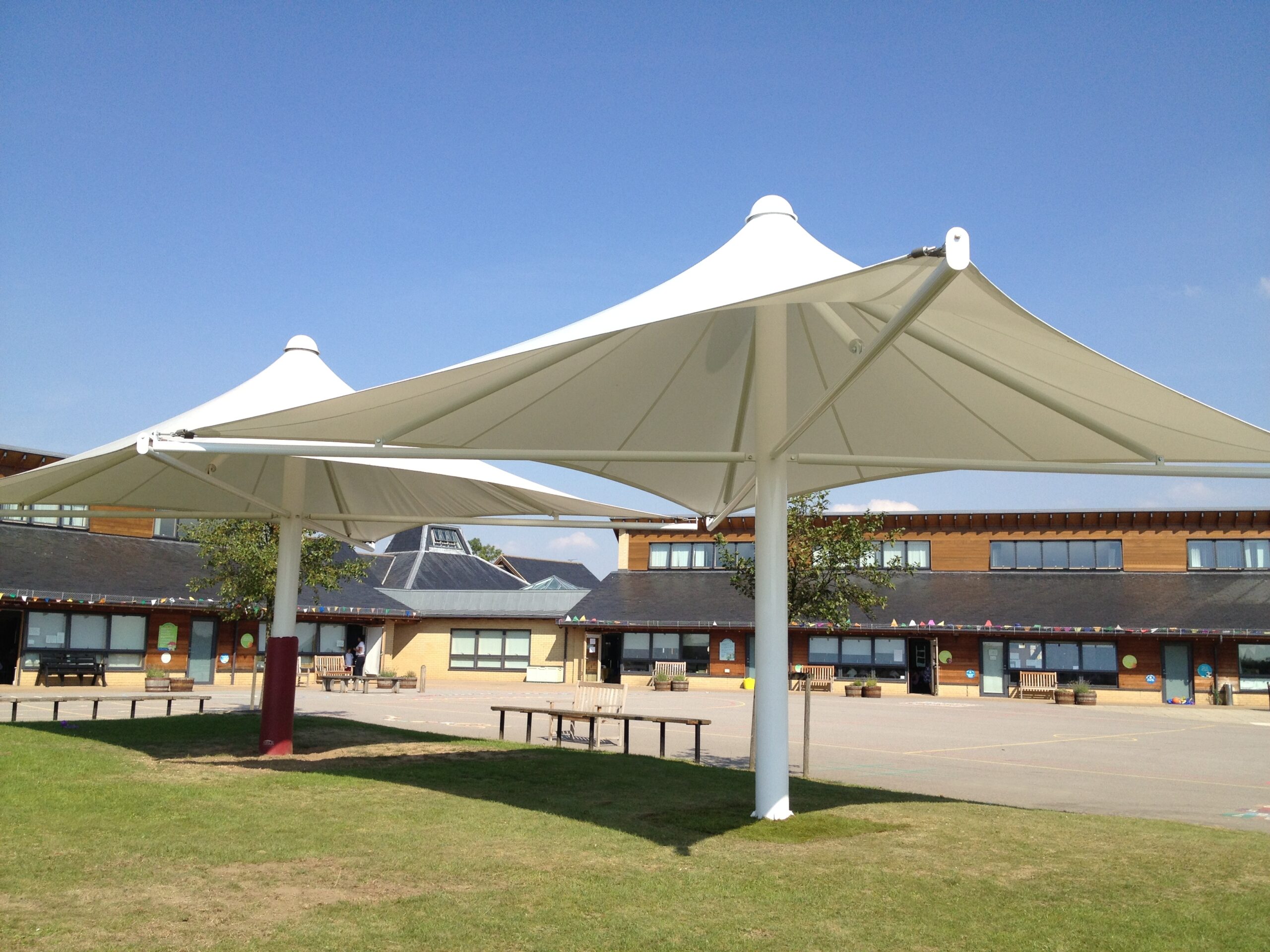 Great Dunmow Primary School, Great Dunmow - Umbrella Canopy - Able Canopies
