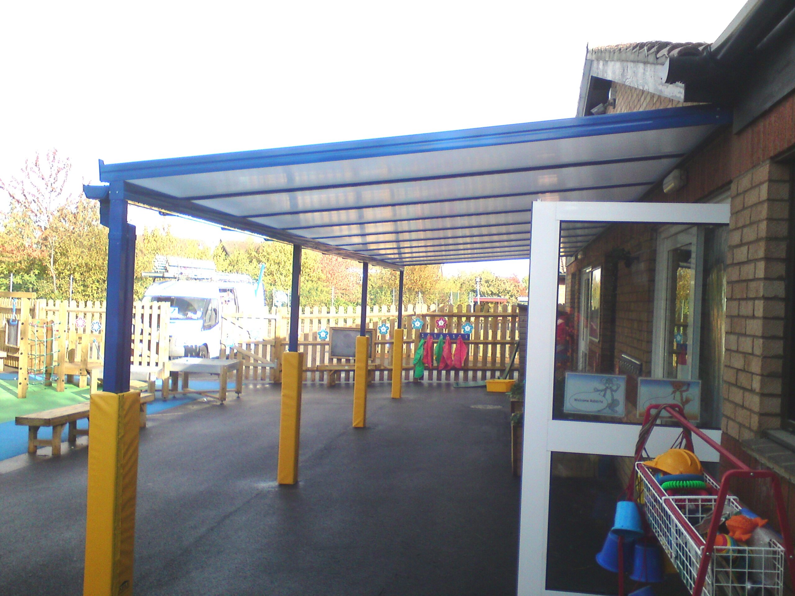 Hillside Primary School - Wall Mounted Canopy - Able Canopies