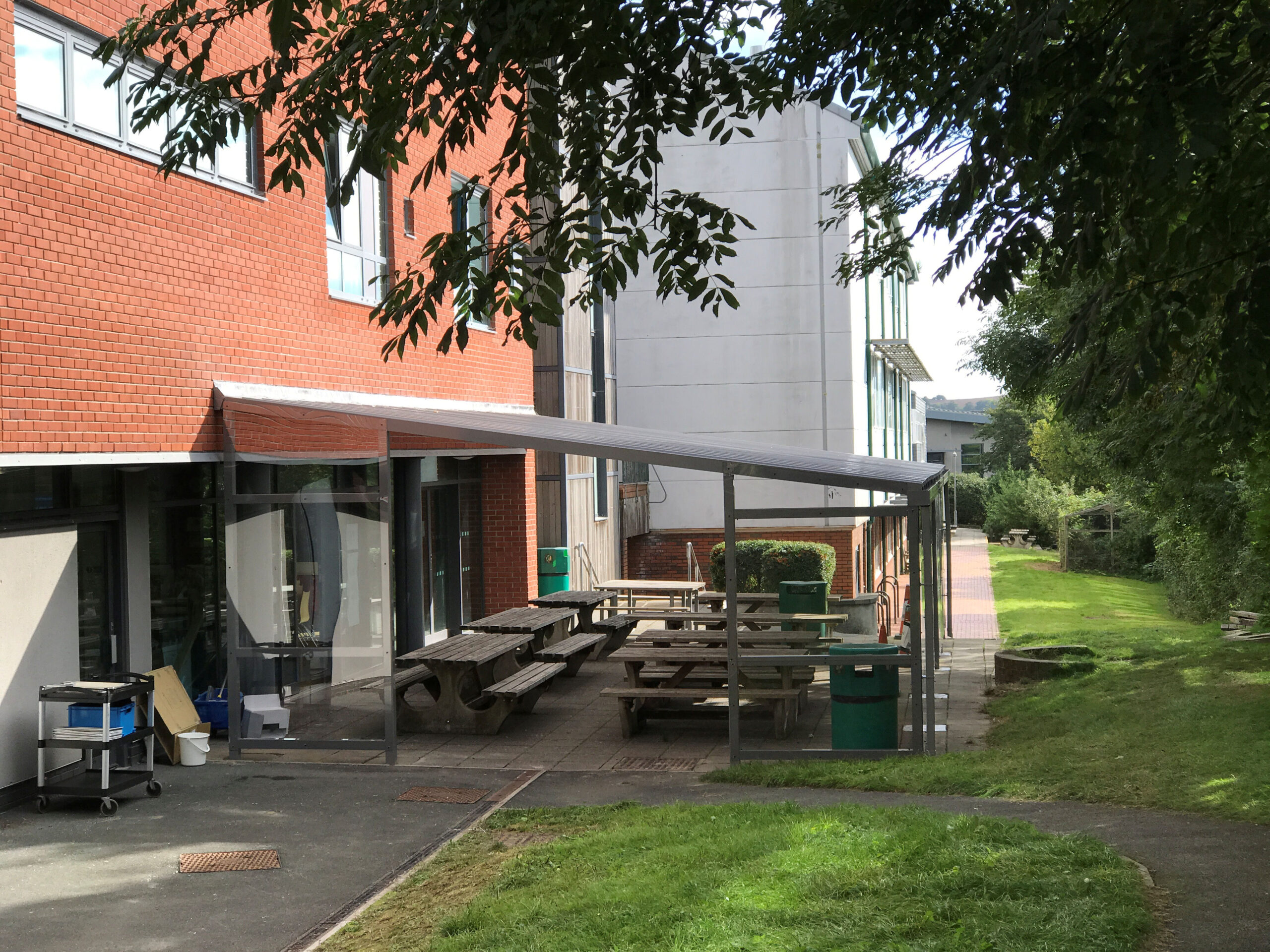Kingsbridge Community College, Wall Mounted Canopy - Able Canopies Ltd