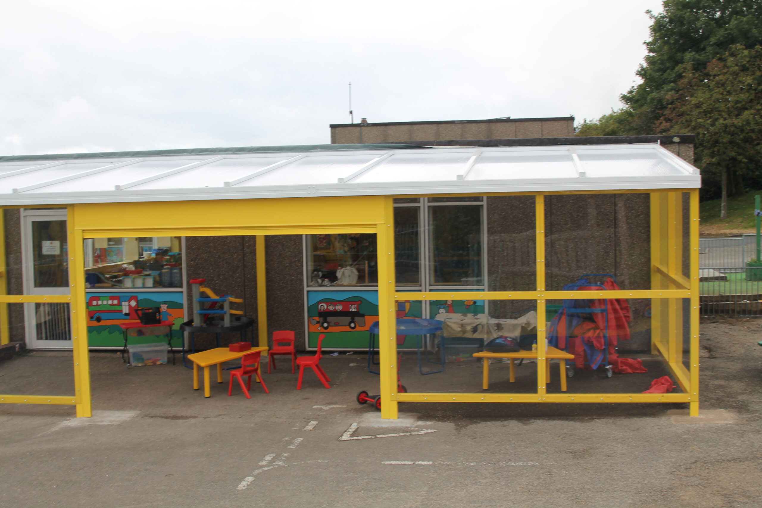 Llanharan Primary School, Wall Mounted Canopies - Able Canopies