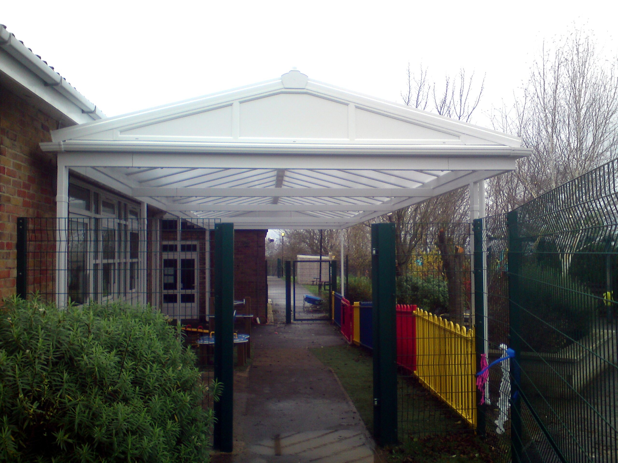 Milestone School - Free standing and wall mounted canopy - Longfield