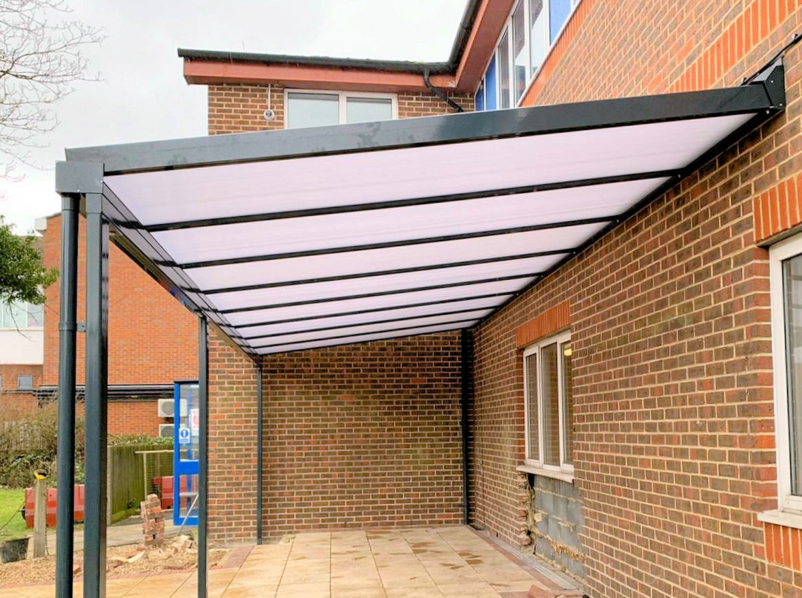 Mount Vernon Hospital | Wall Mounted Canopy - Able Canopies Ltd