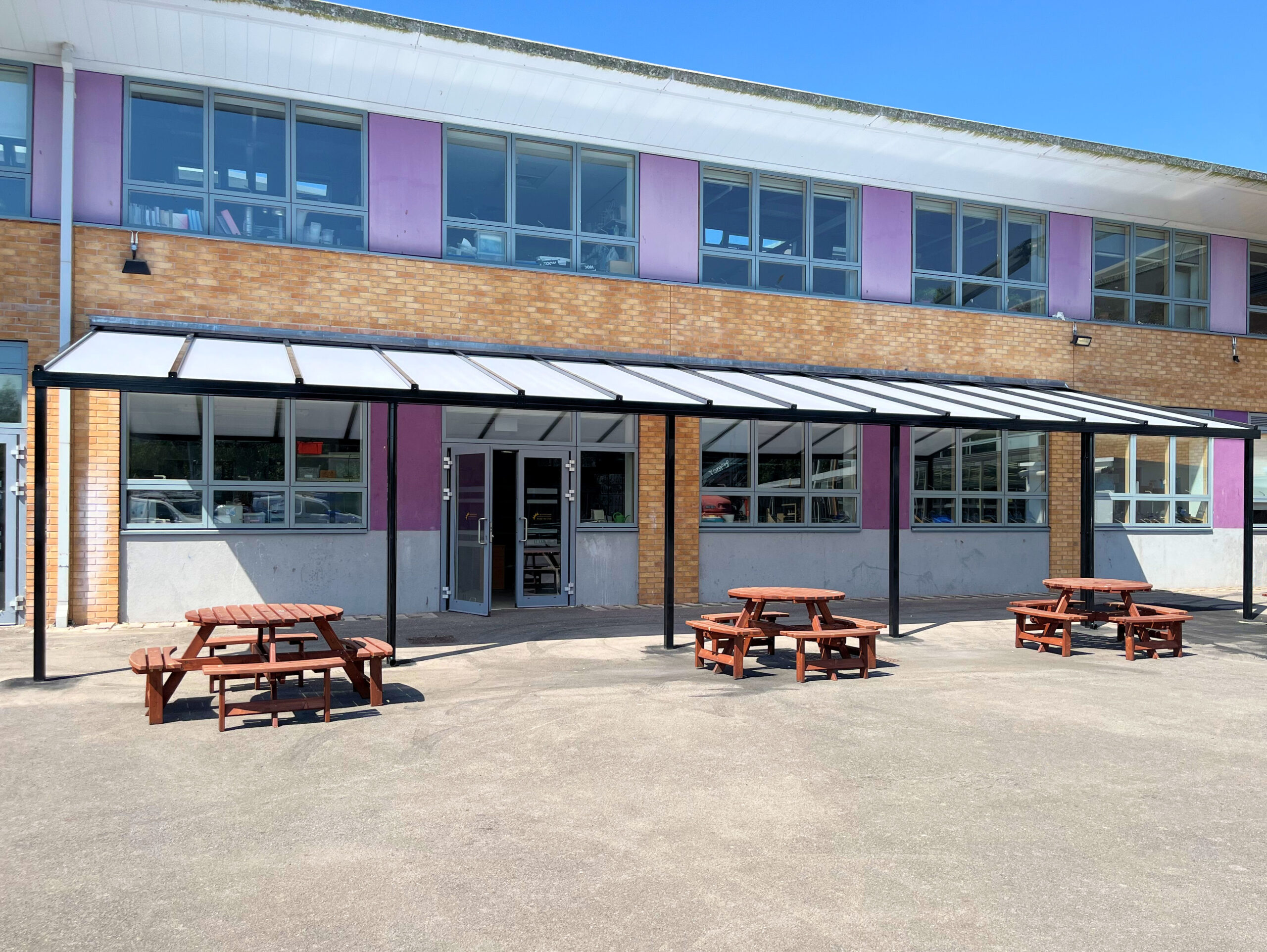 Newport High School | School Canopy | Wall Mounted Canopies - Able ...
