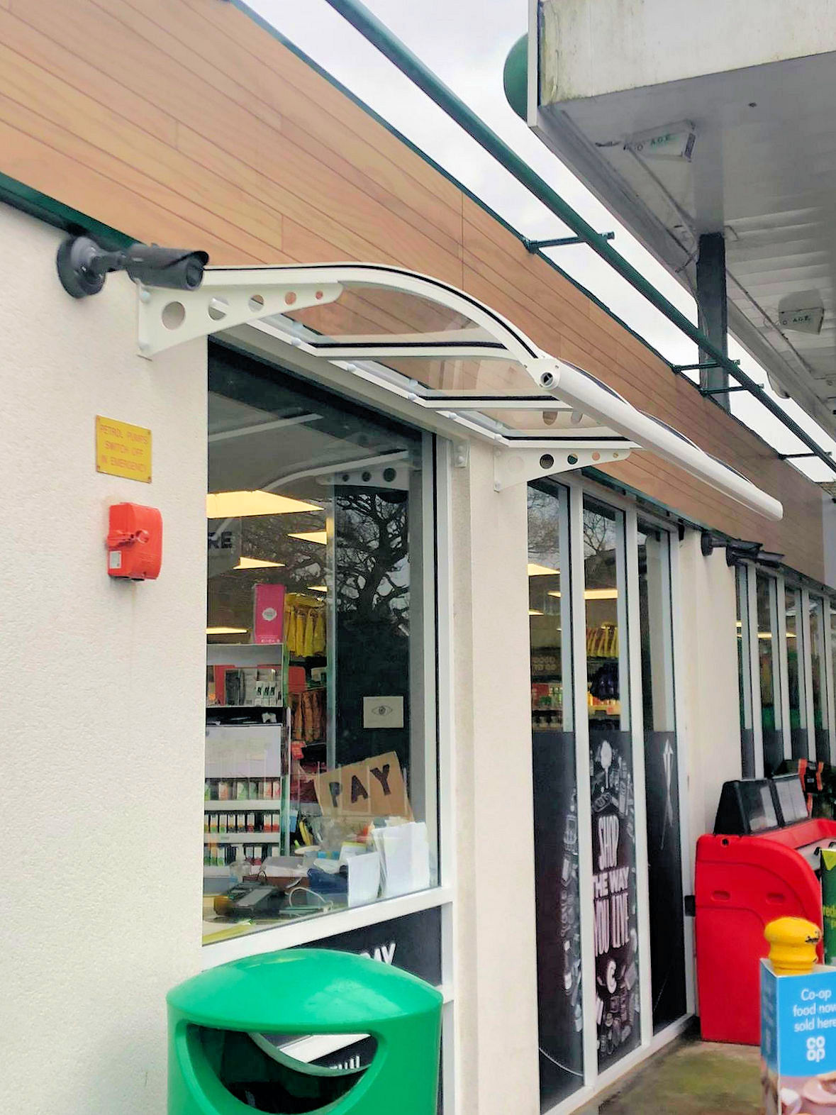 Offerton Green Service Station | Wall Mounted Canopy | Able Canopies Ltd.