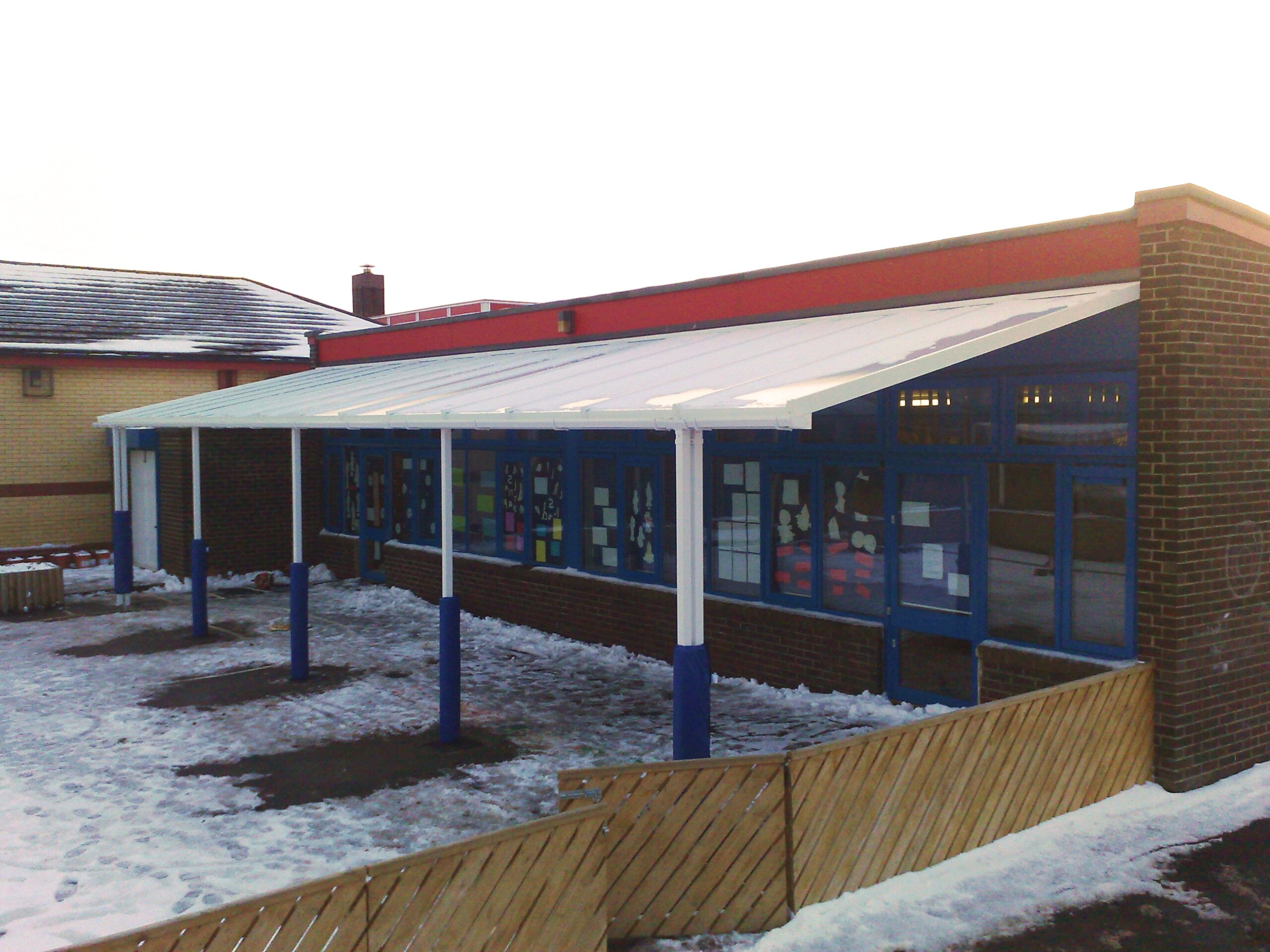 Pennyman Primary School - Wall Mounted Canopy - Able Canopies