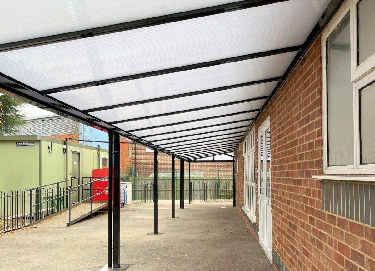 Rose Lane Primary School | School Canopy | Wall Mounted Canopy - Able ...