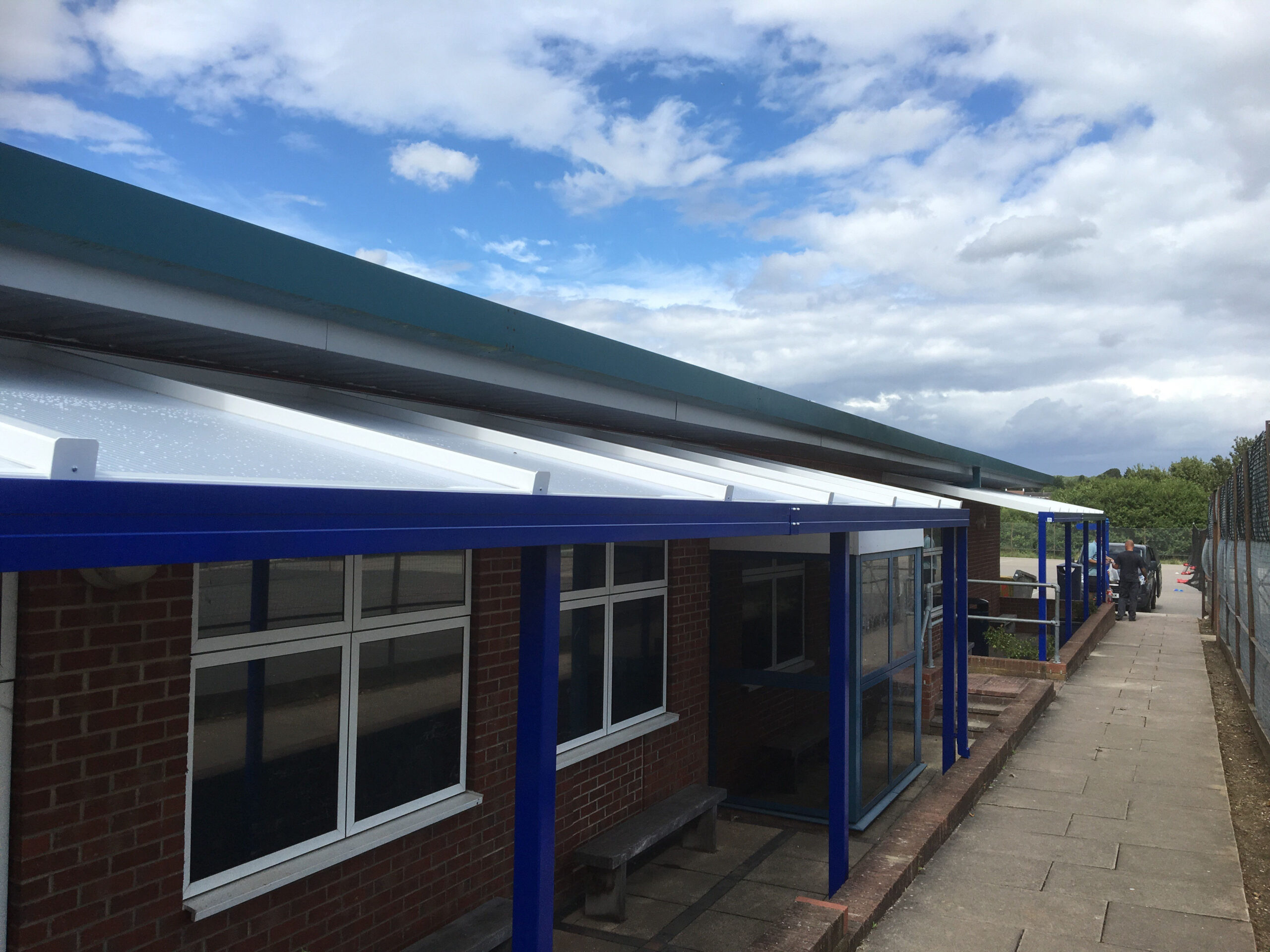 Sir John Lawes School, Wall Mounted Canopy - Able Canopies Ltd